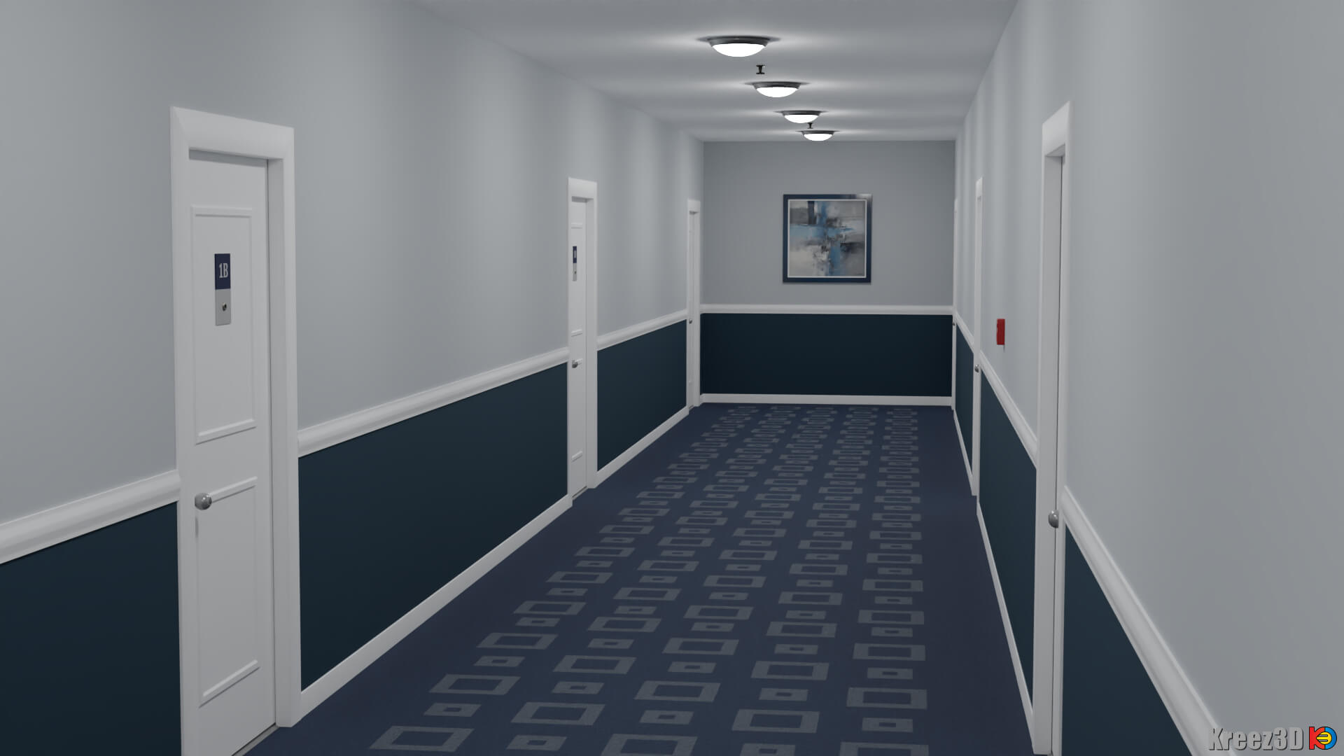 Apartment Corridor for DAZ Studio by Kreez3D