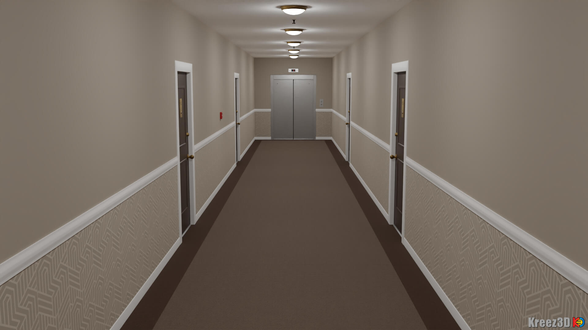 Apartment Corridor for DAZ Studio by Kreez3D