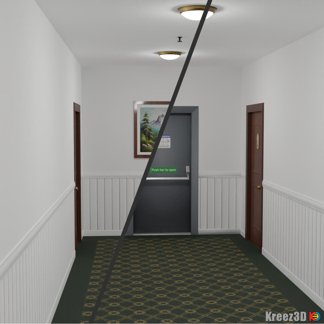 Apartment Corridor for DAZ Studio by Kreez3D