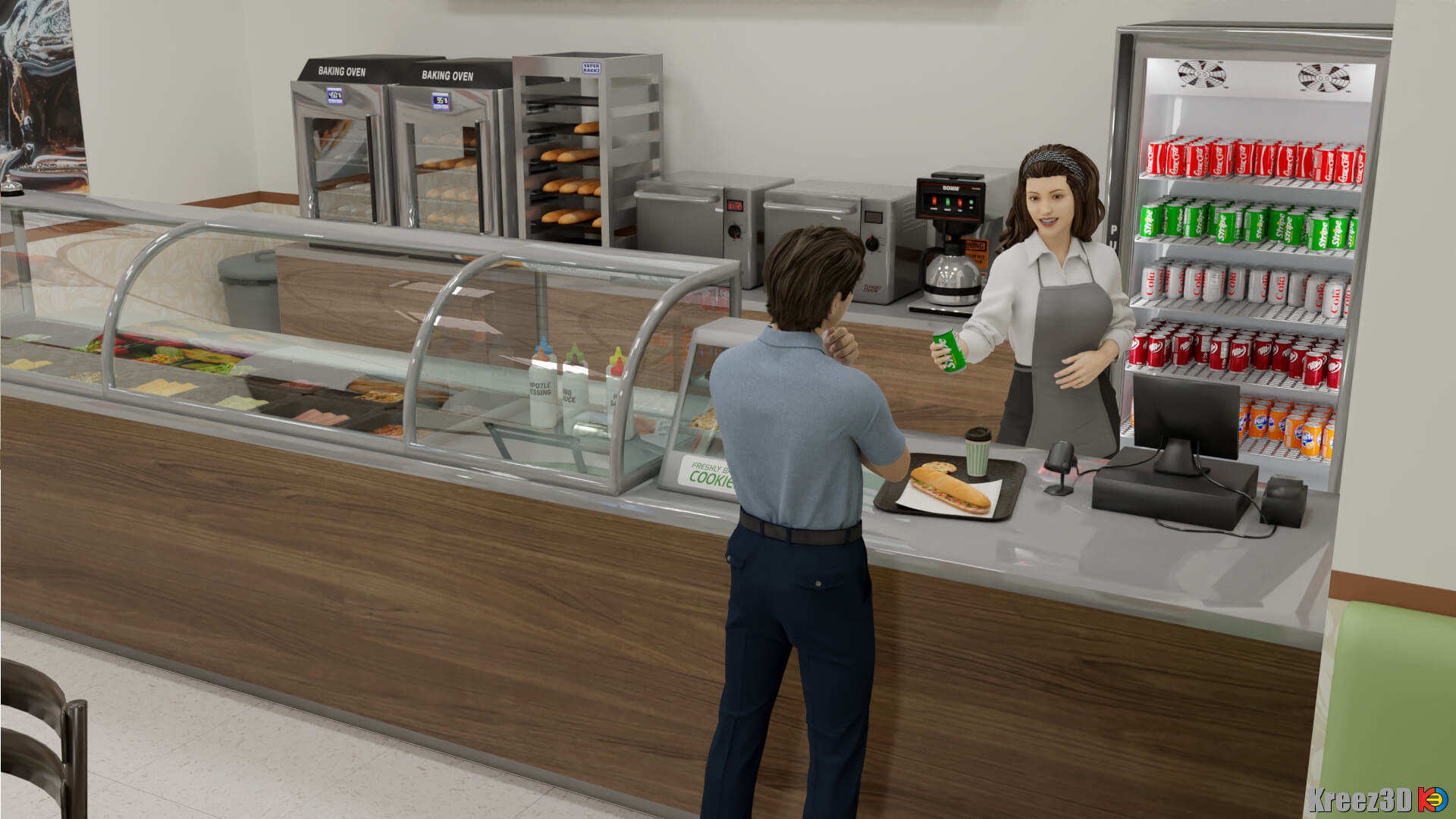 Sandwich Shop for DAZ Studio by Kreez3D
