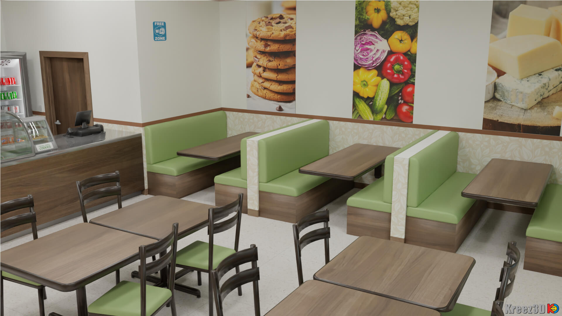 Sandwich Shop for DAZ Studio by Kreez3D