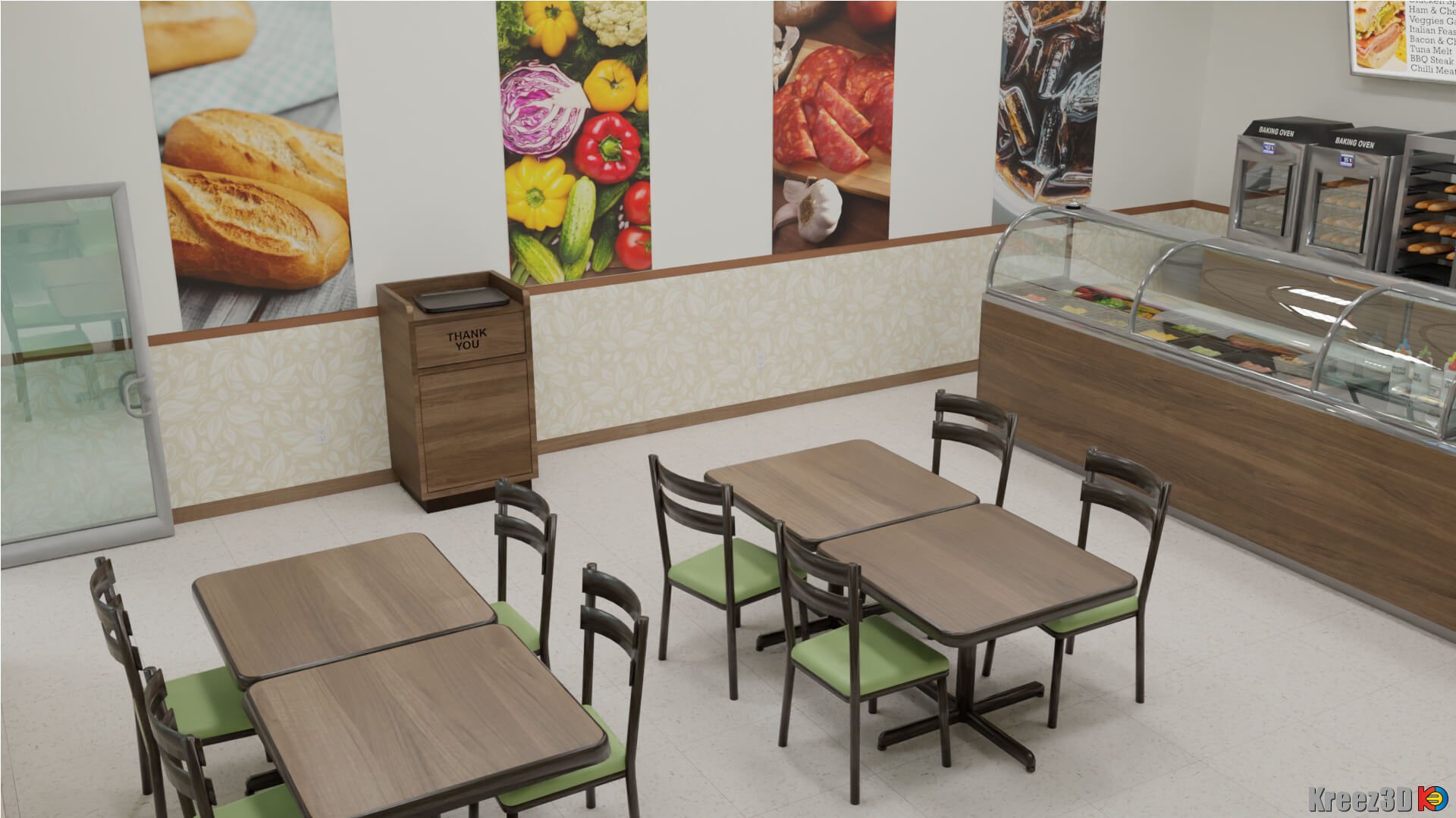 Sandwich Shop for DAZ Studio by Kreez3D