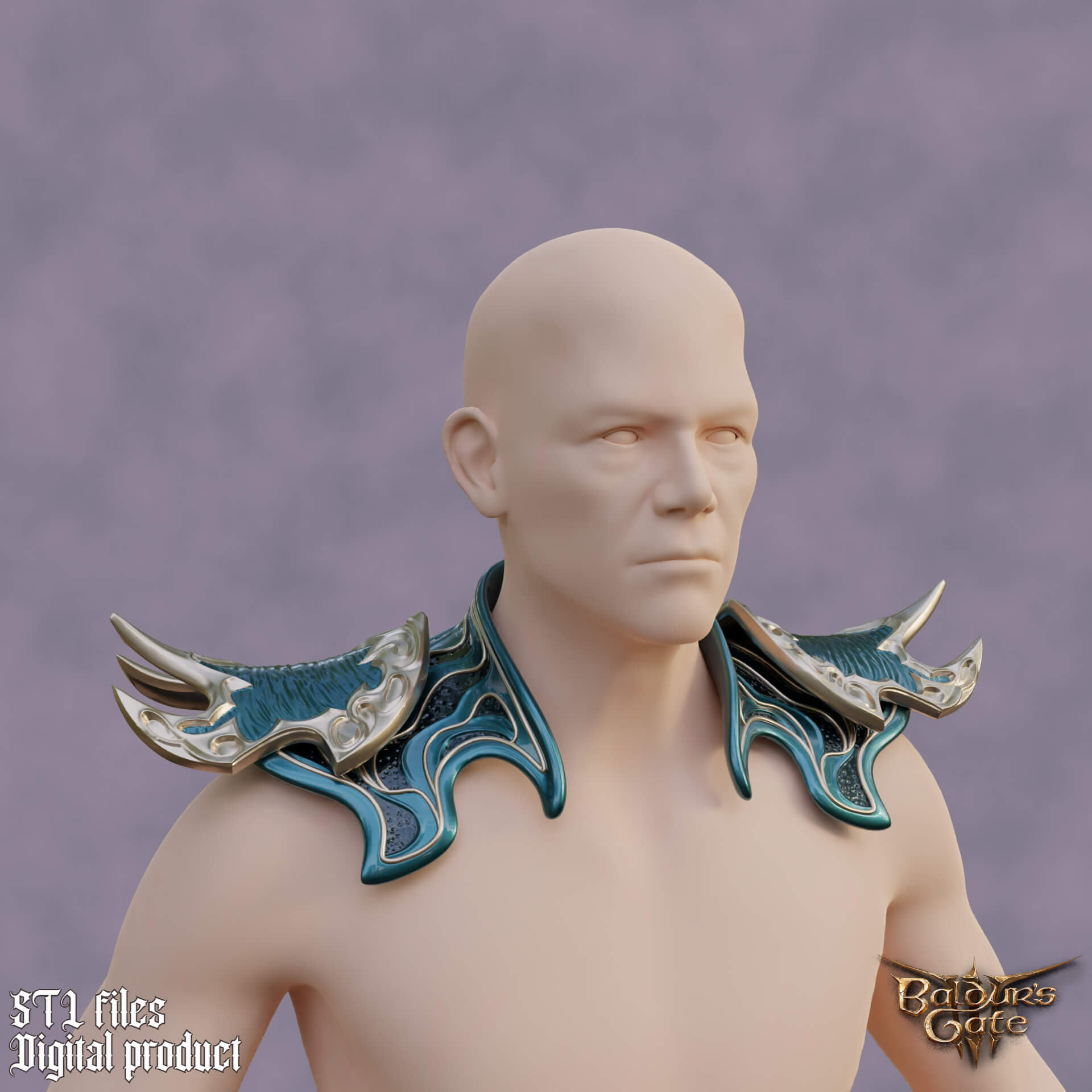 Umberlee The Wavemother Fantasy Shoulder Pads Baldrus Gate 3 - 3D Model ...