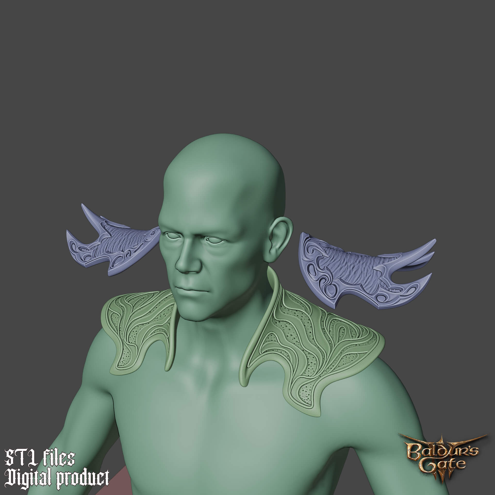 Umberlee The Wavemother Fantasy Shoulder Pads Baldrus Gate 3 - 3D Model ...