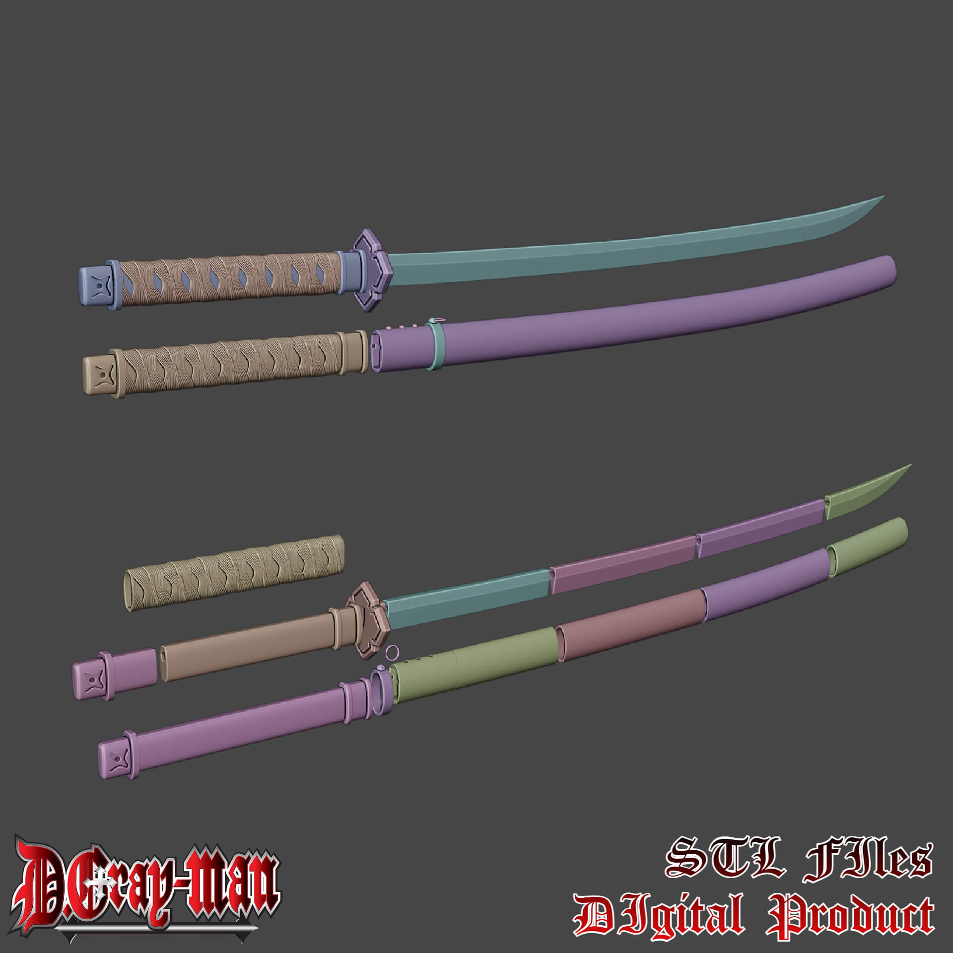 Yu Kanda Cosplay Mugen Cosplay Katana Anime D.gray-Man 3D Model by ...
