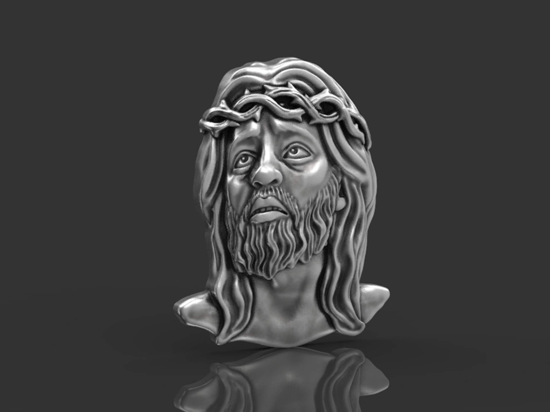 Bas-relief of The Head of Jesus 3D Model by Kseny_3design