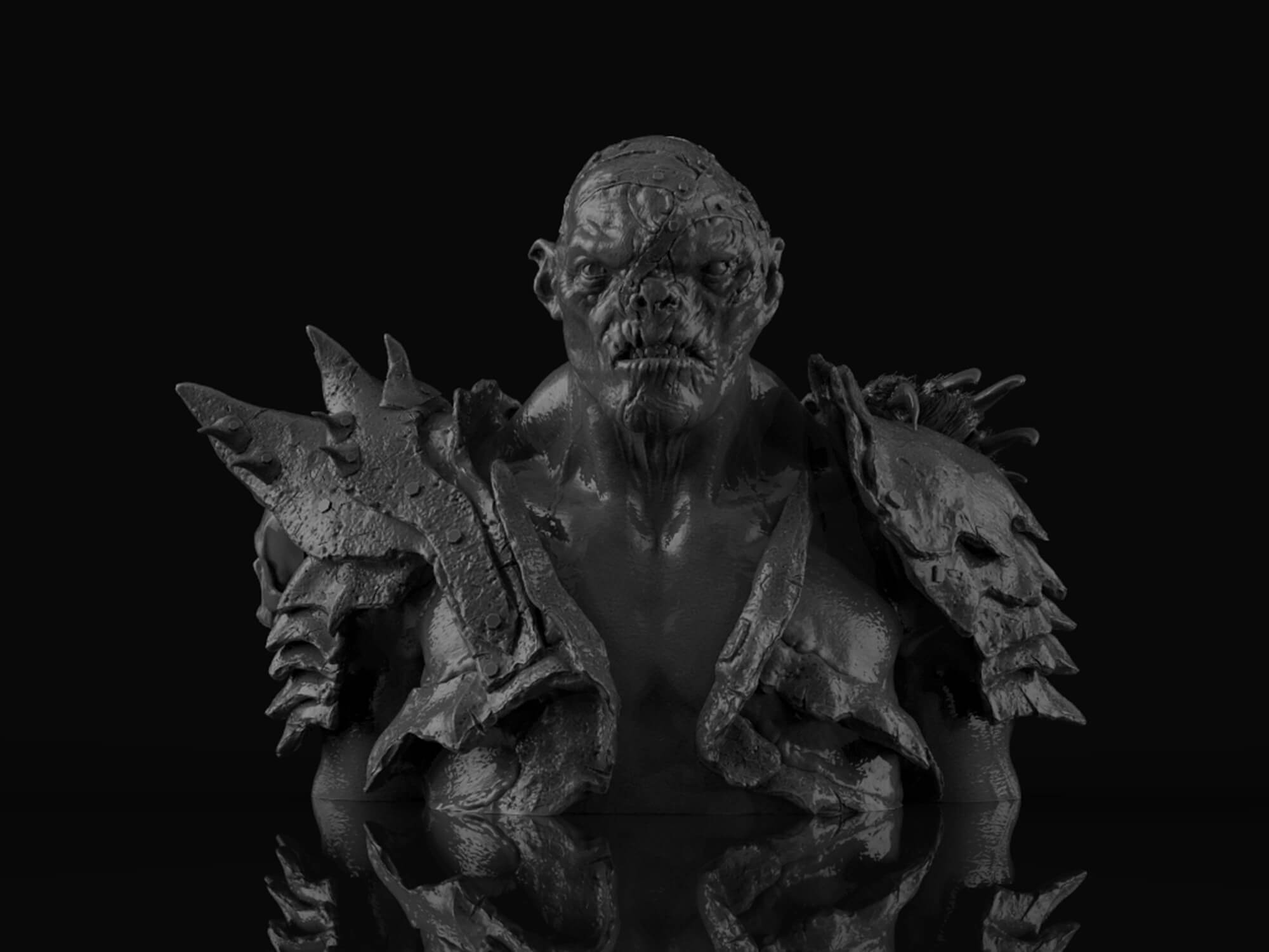 Bolg Orc Bust - 3D Print Model by Kseny_3design