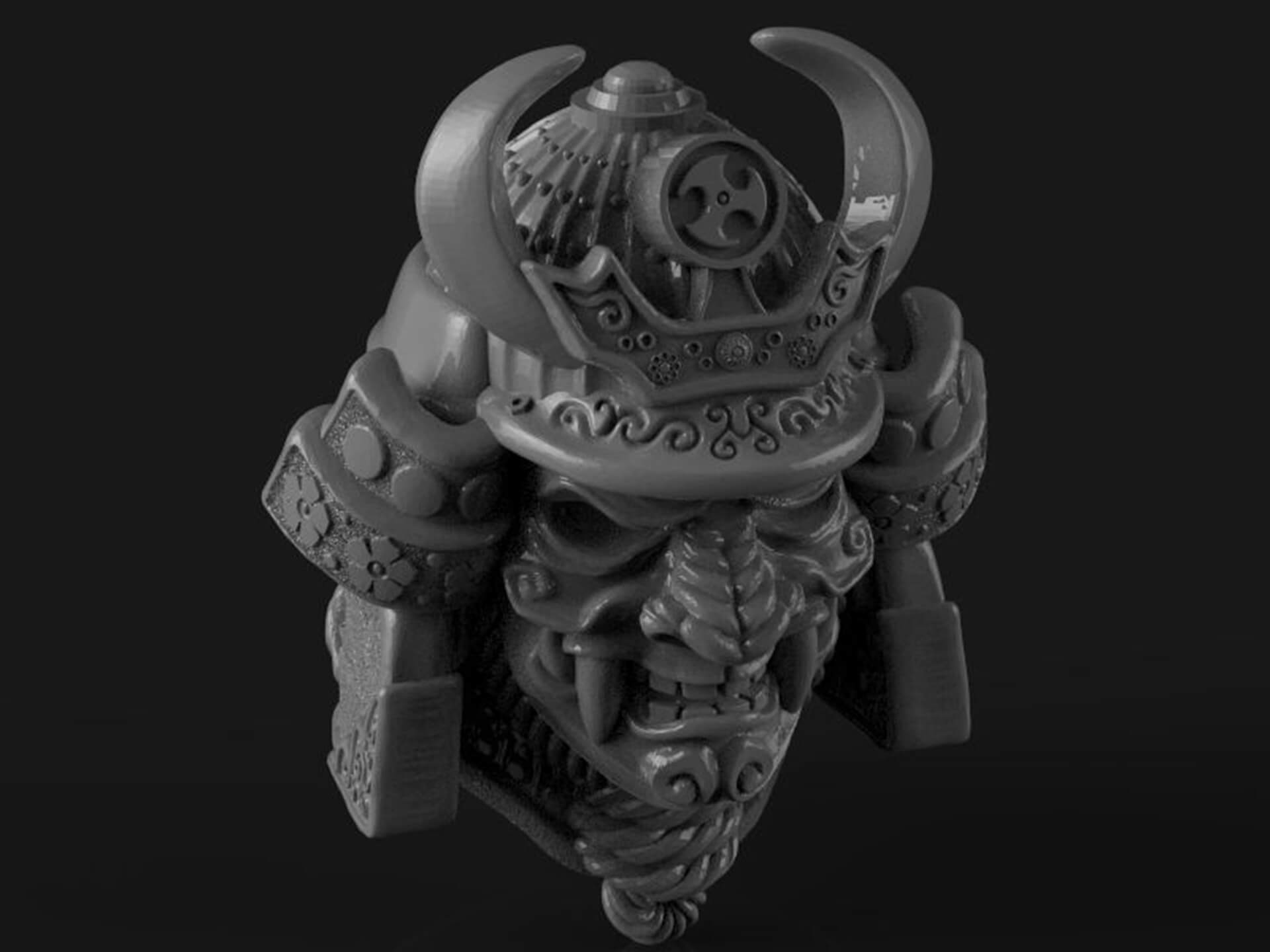 Head Samurai - 3D Model by Kseny_3design