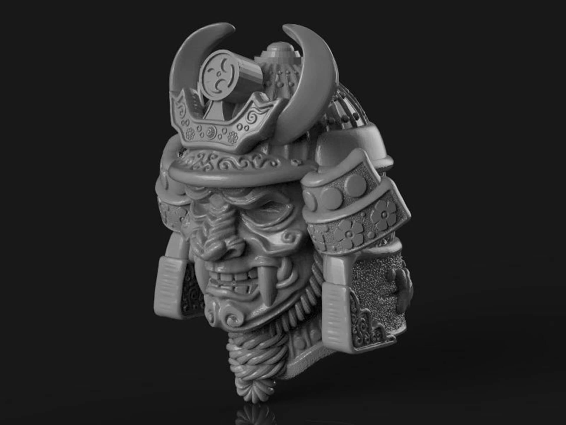 Head Samurai - 3D Model by Kseny_3design