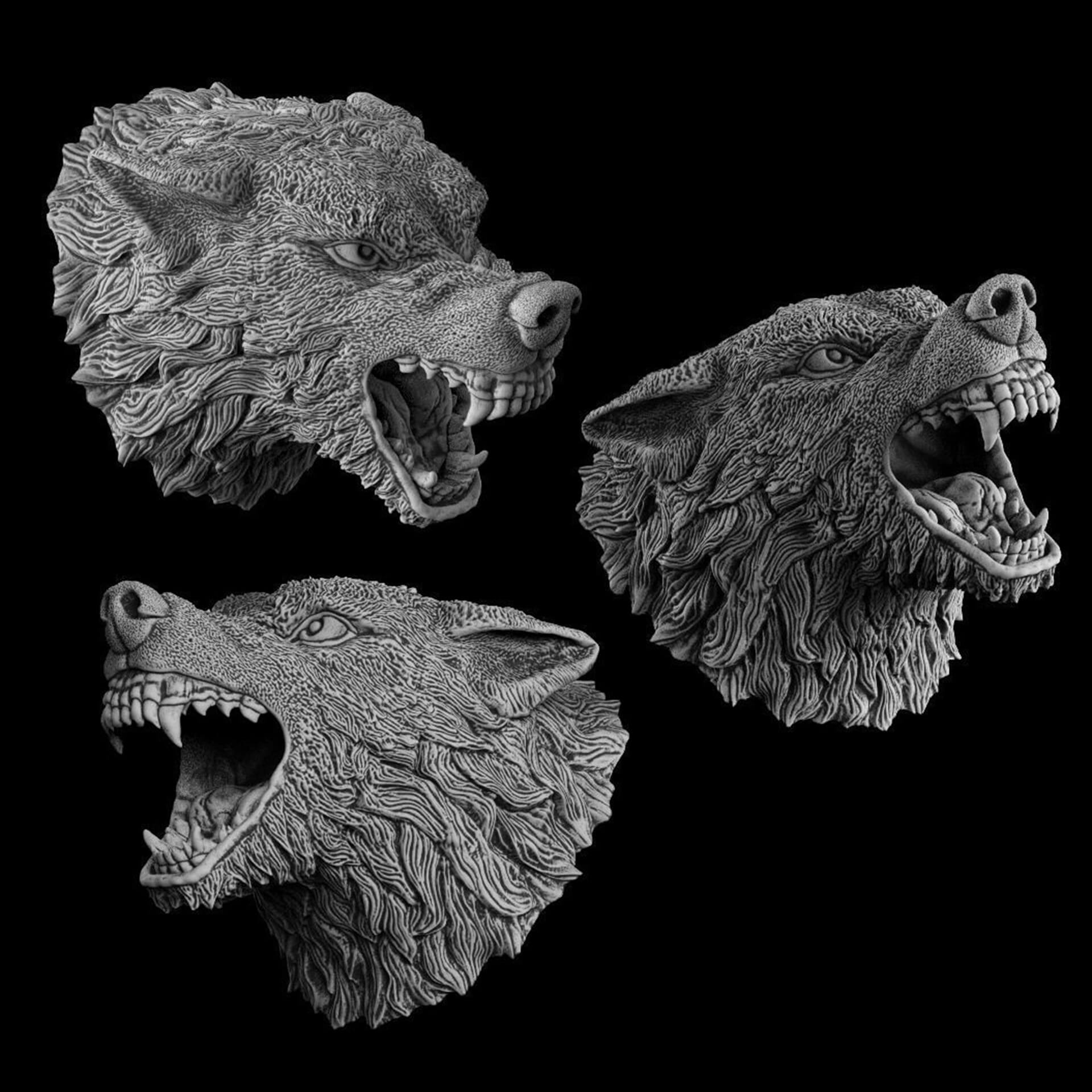 Head Wolf - 3D Model by Kseny_3design