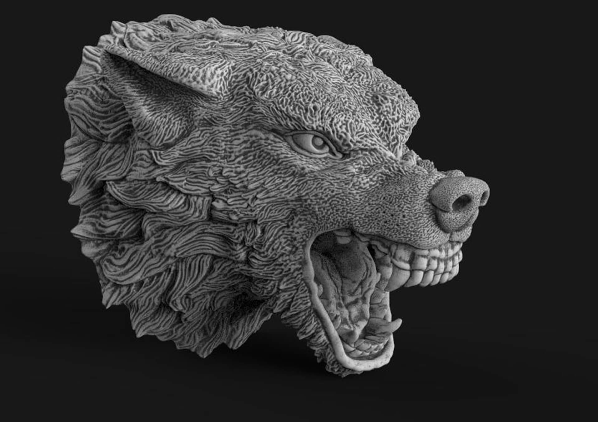 Head Wolf - 3D Model by Kseny_3design
