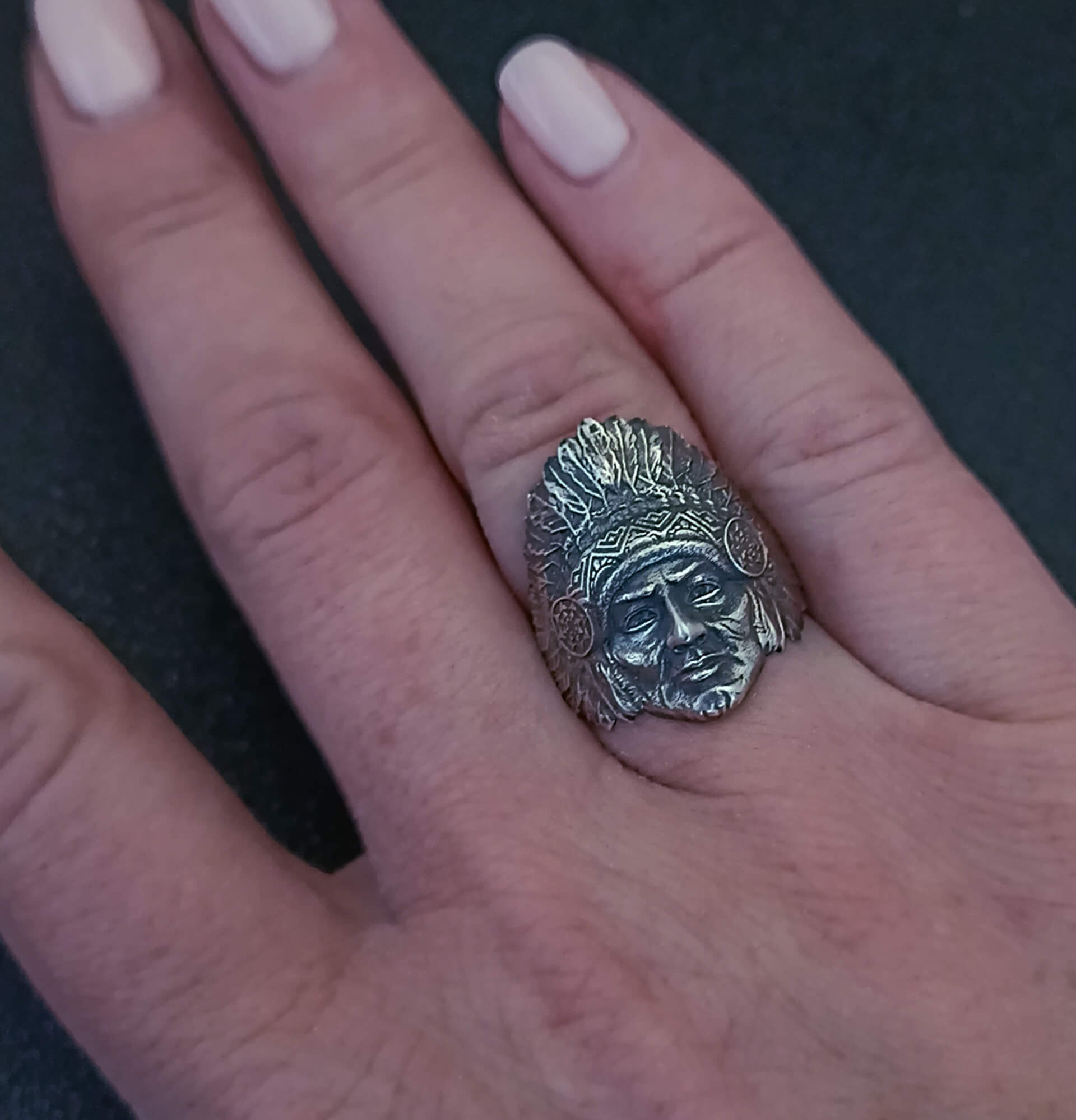 Indian Face Ring - 3D Model by Kseny_3design