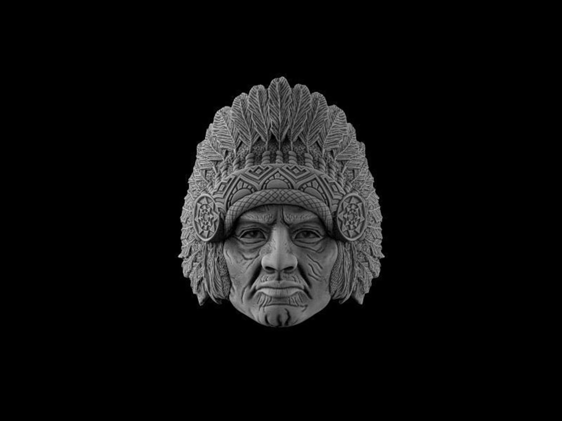 Indian Face Ring - 3D Model by Kseny_3design