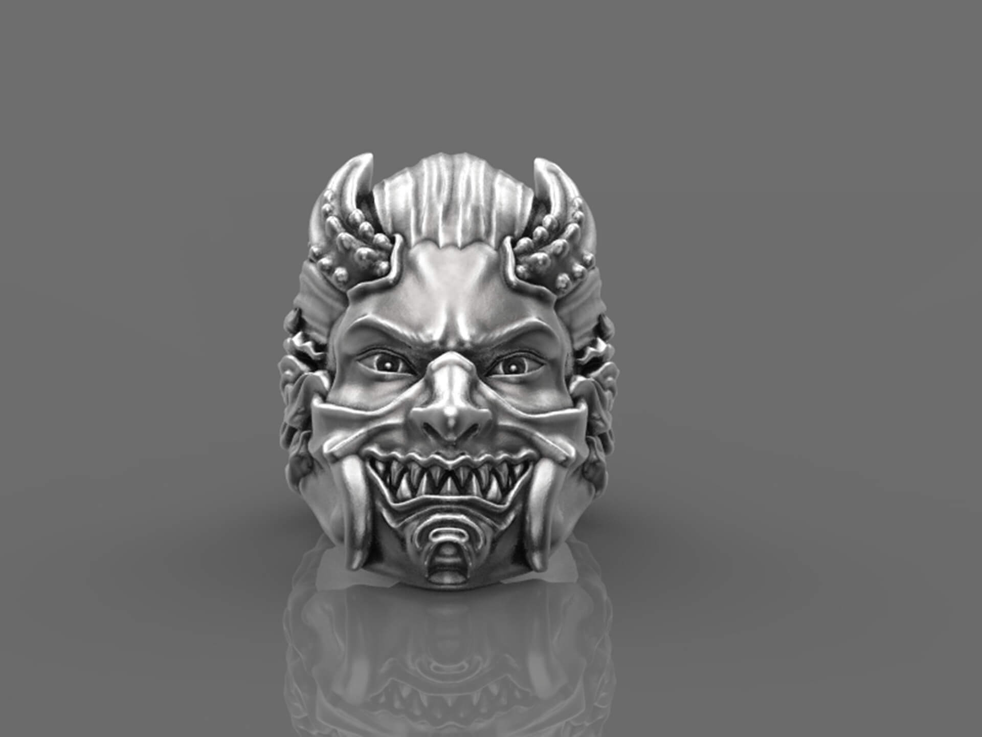 Ring Japanese Demon - 3D Print Model by Kseny_3design
