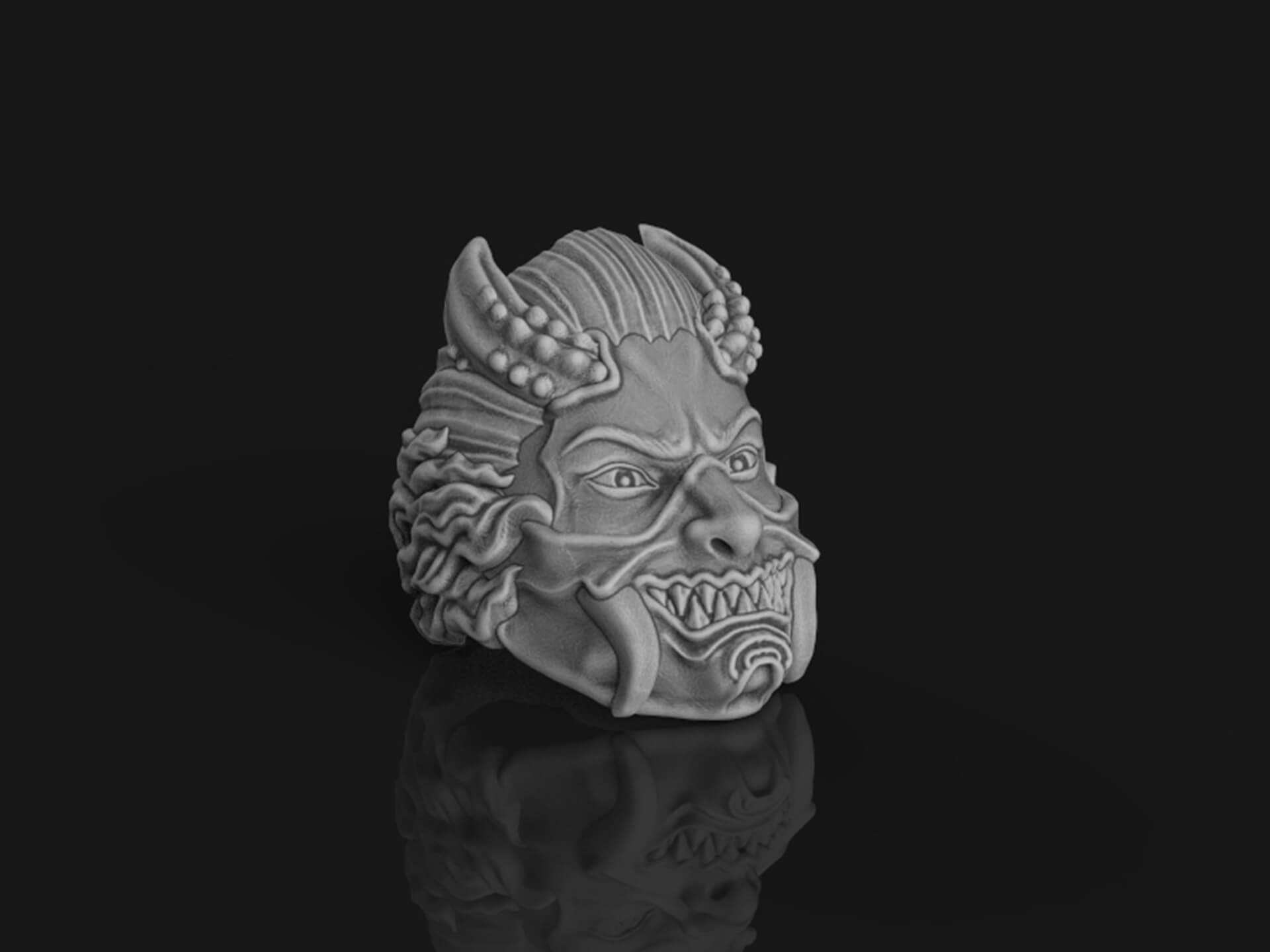 Ring Japanese Demon - 3D Model by Kseny_3design