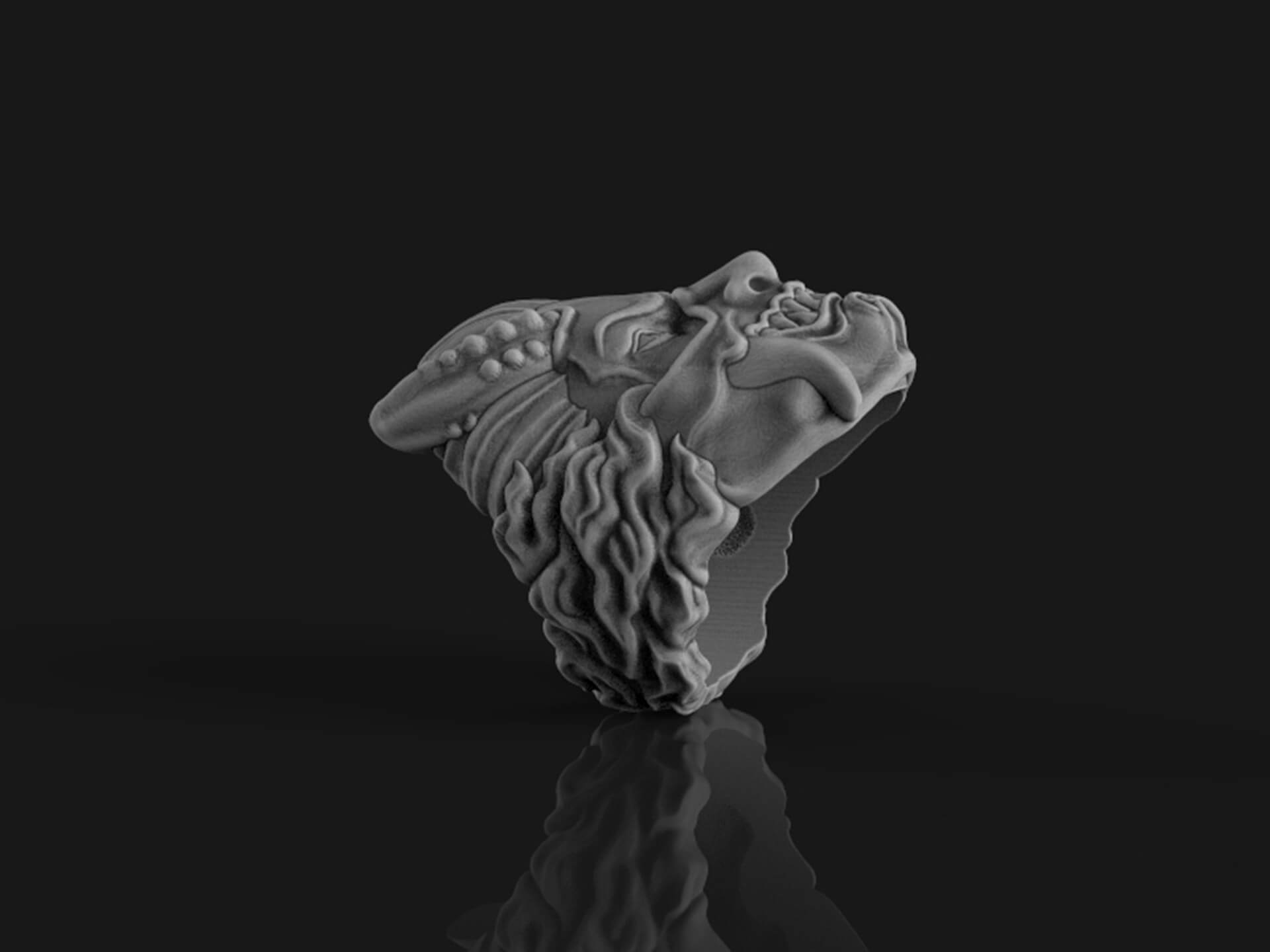 Ring Japanese Demon - 3D Model by Kseny_3design
