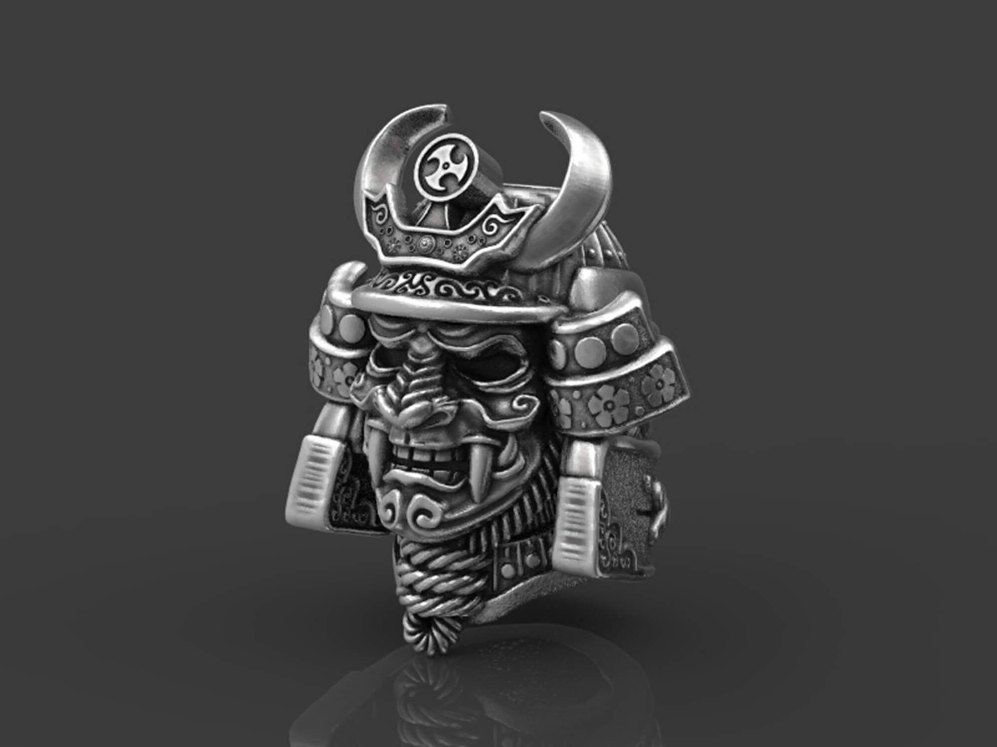 Samurai Head Bead - 3D Model by Kseny_3design