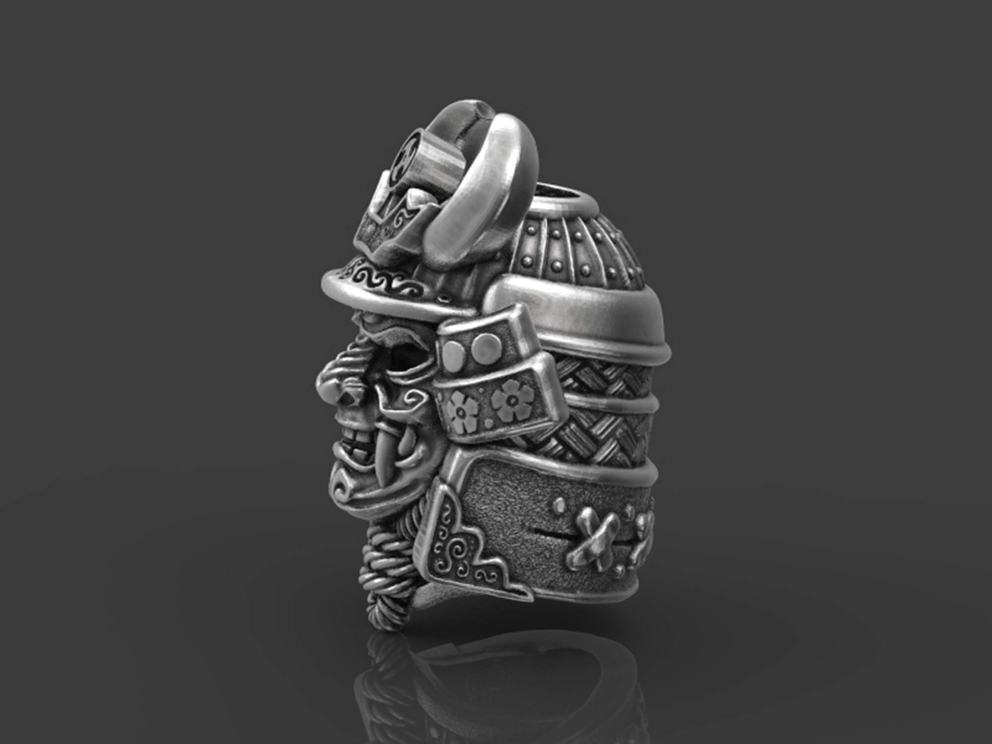 Samurai Head Bead - 3D Model by Kseny_3design