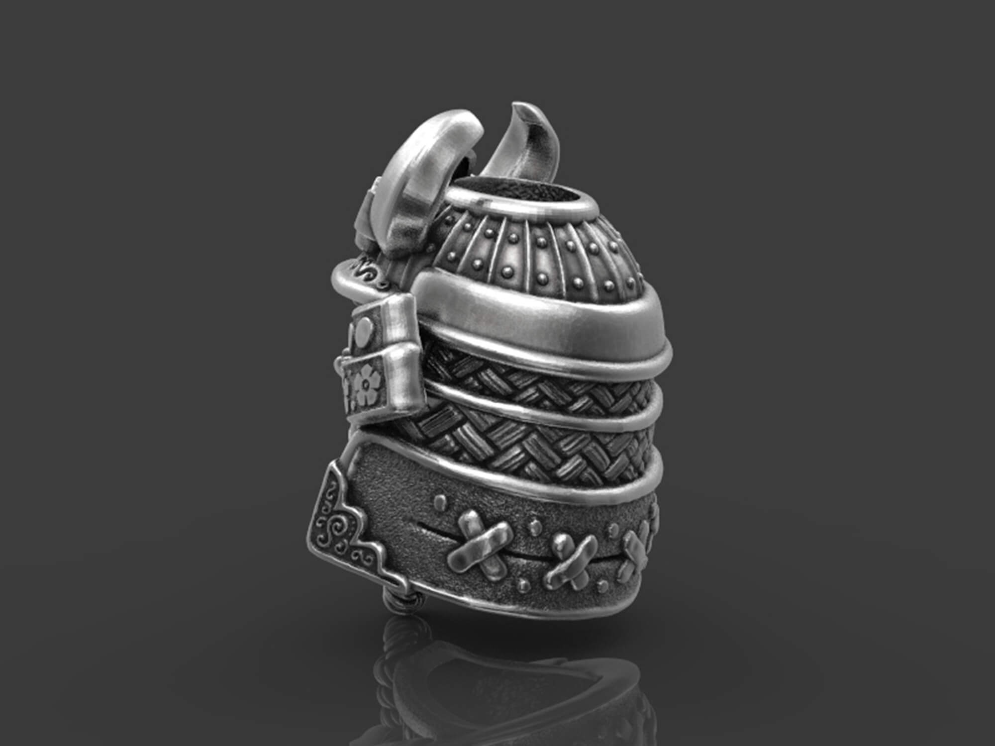 Samurai Head Bead - 3D Model by Kseny_3design