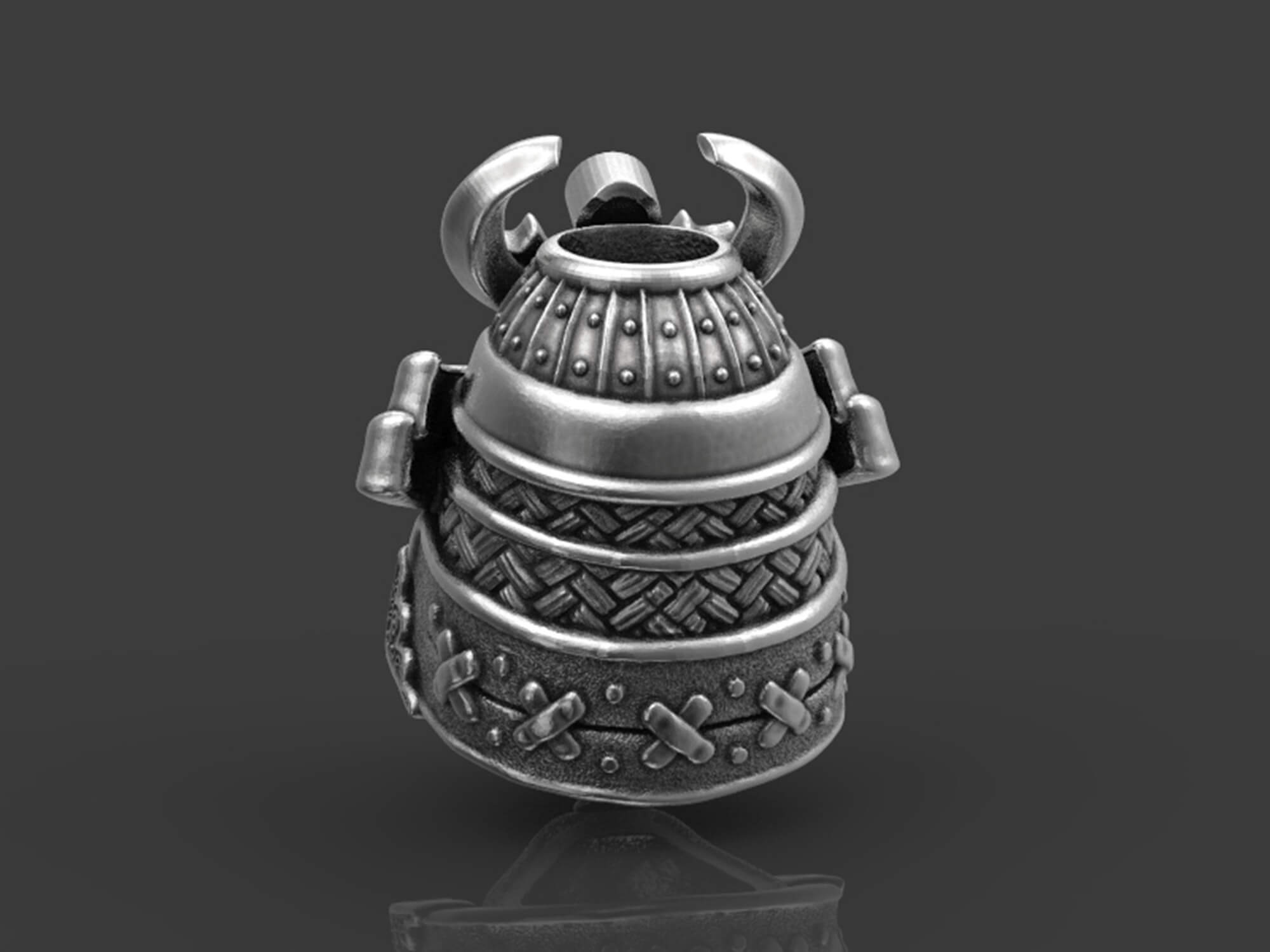 Samurai Head Bead - 3D Model by Kseny_3design