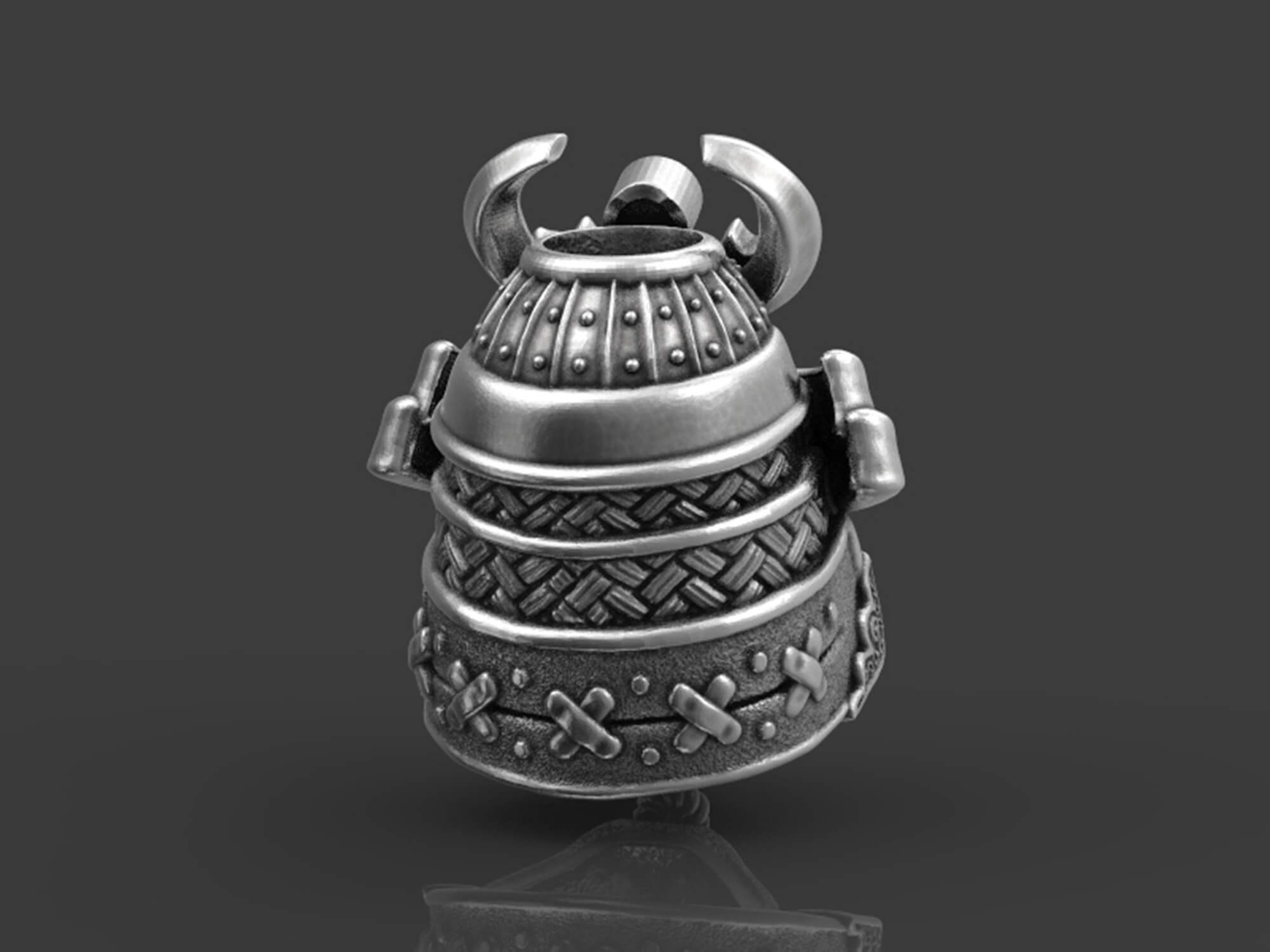 Samurai Head Bead - 3D Model by Kseny_3design