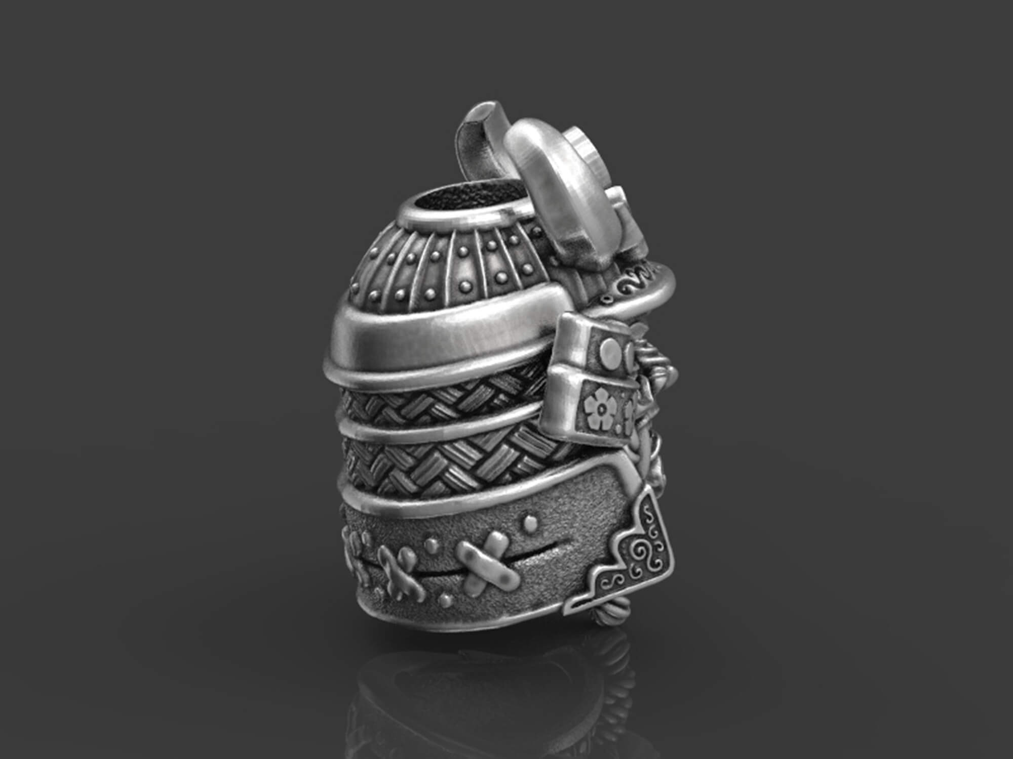 Samurai Head Bead - 3D Model by Kseny_3design