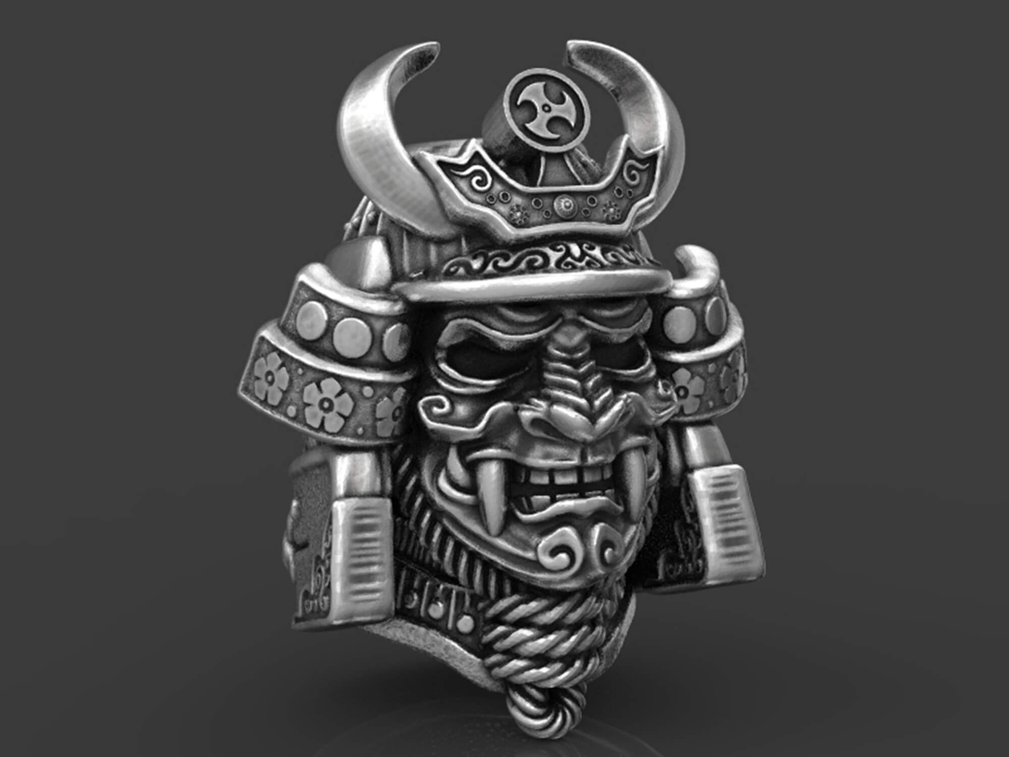 Samurai Head Bead - 3D Model by Kseny_3design