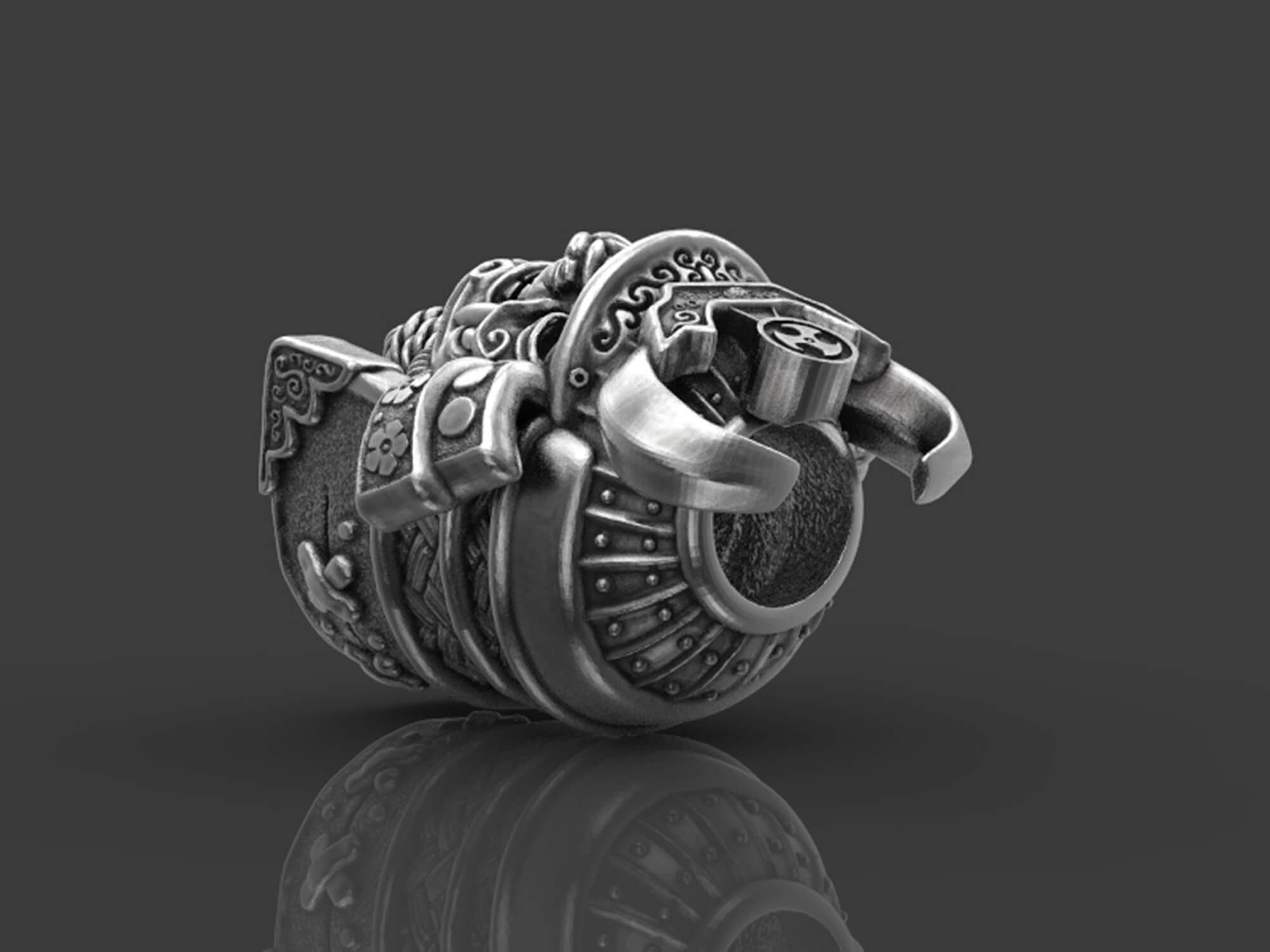 Samurai Head Bead - 3D Model by Kseny_3design