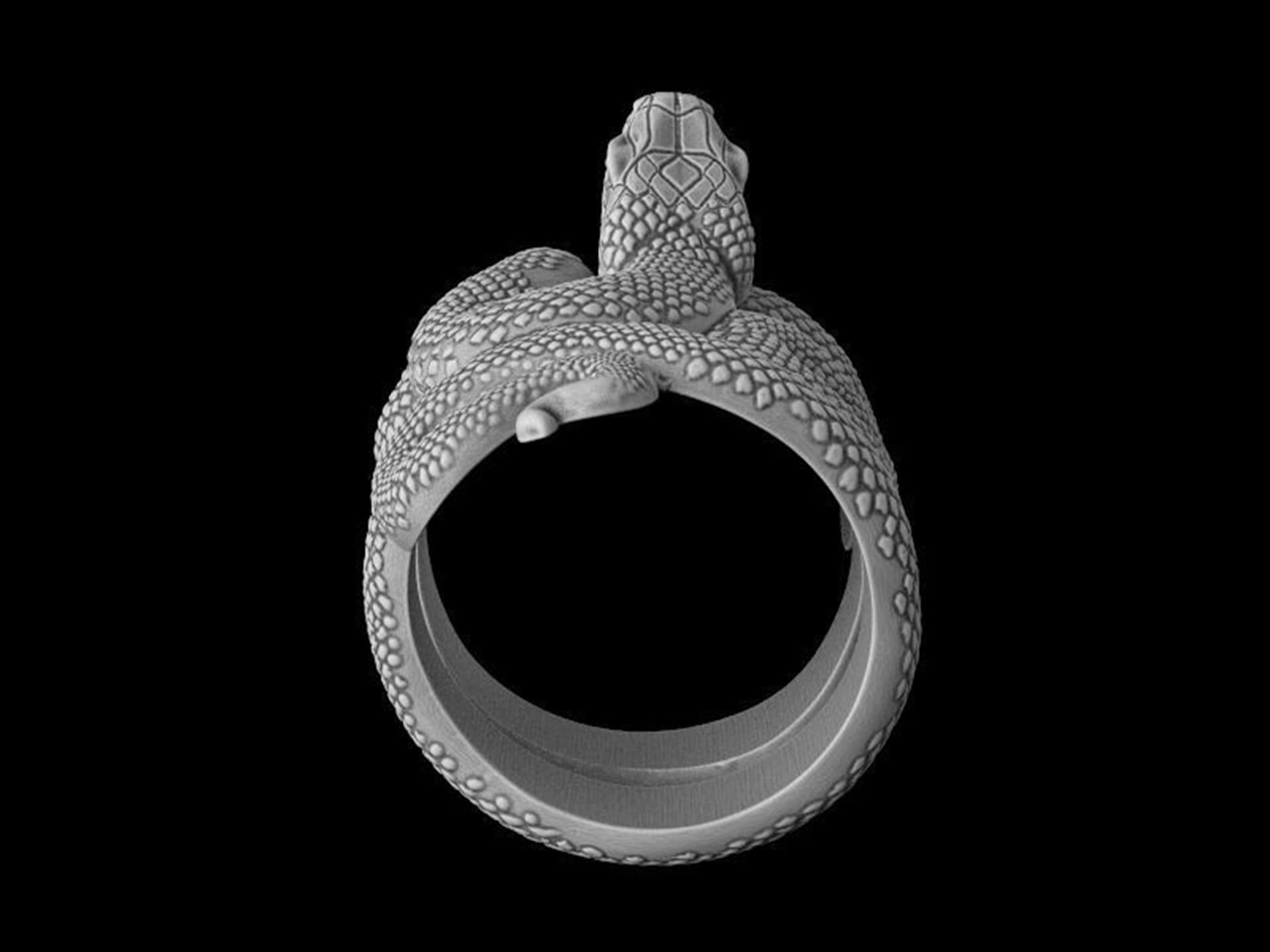 Serpent Ring With Open Mouth - 3D Model by Kseny_3design