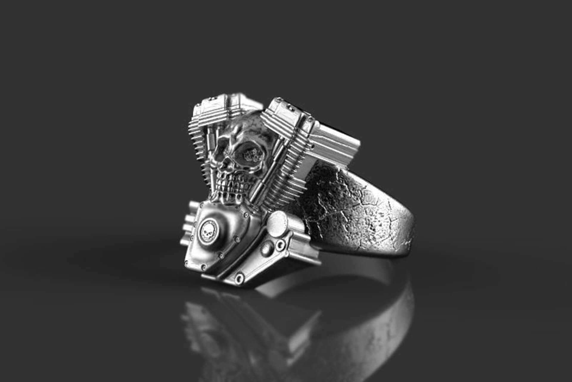 Skull Engine Ring - 3D Model by Kseny_3design