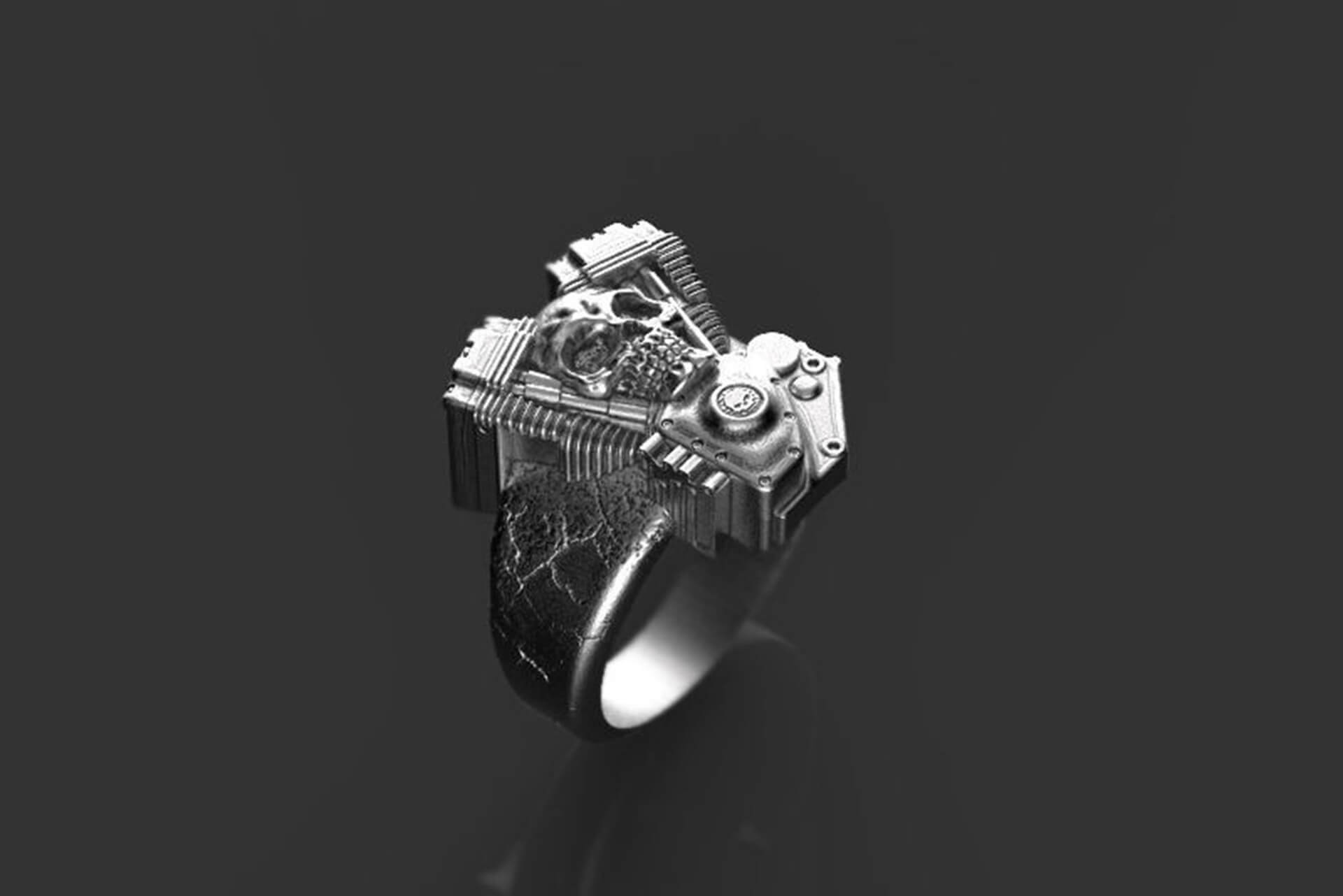Skull Engine Ring - 3D Model by Kseny_3design