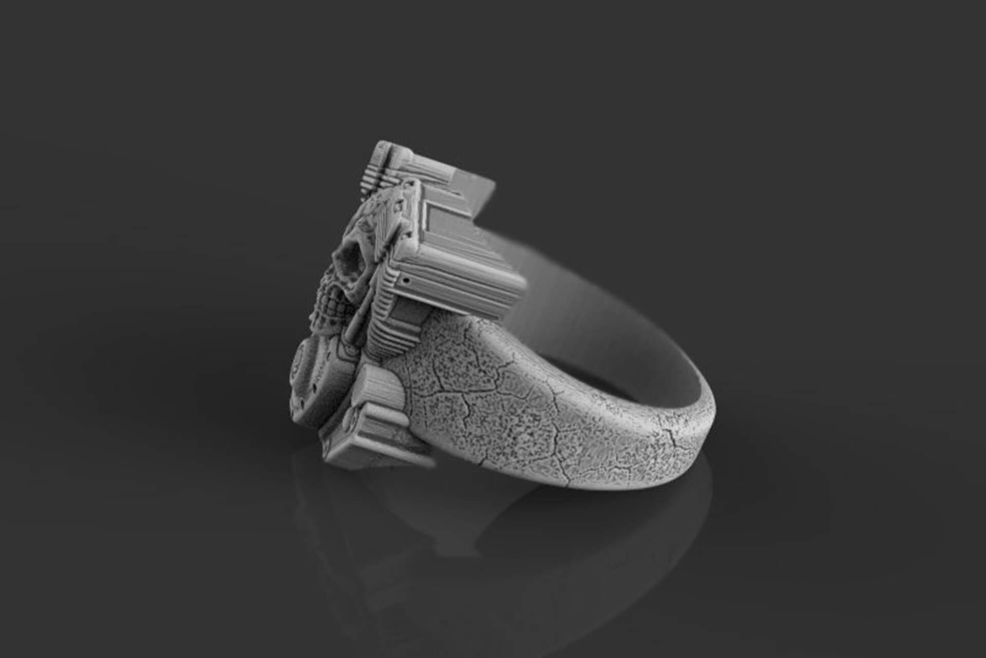 Skull Engine Ring - 3D Model by Kseny_3design