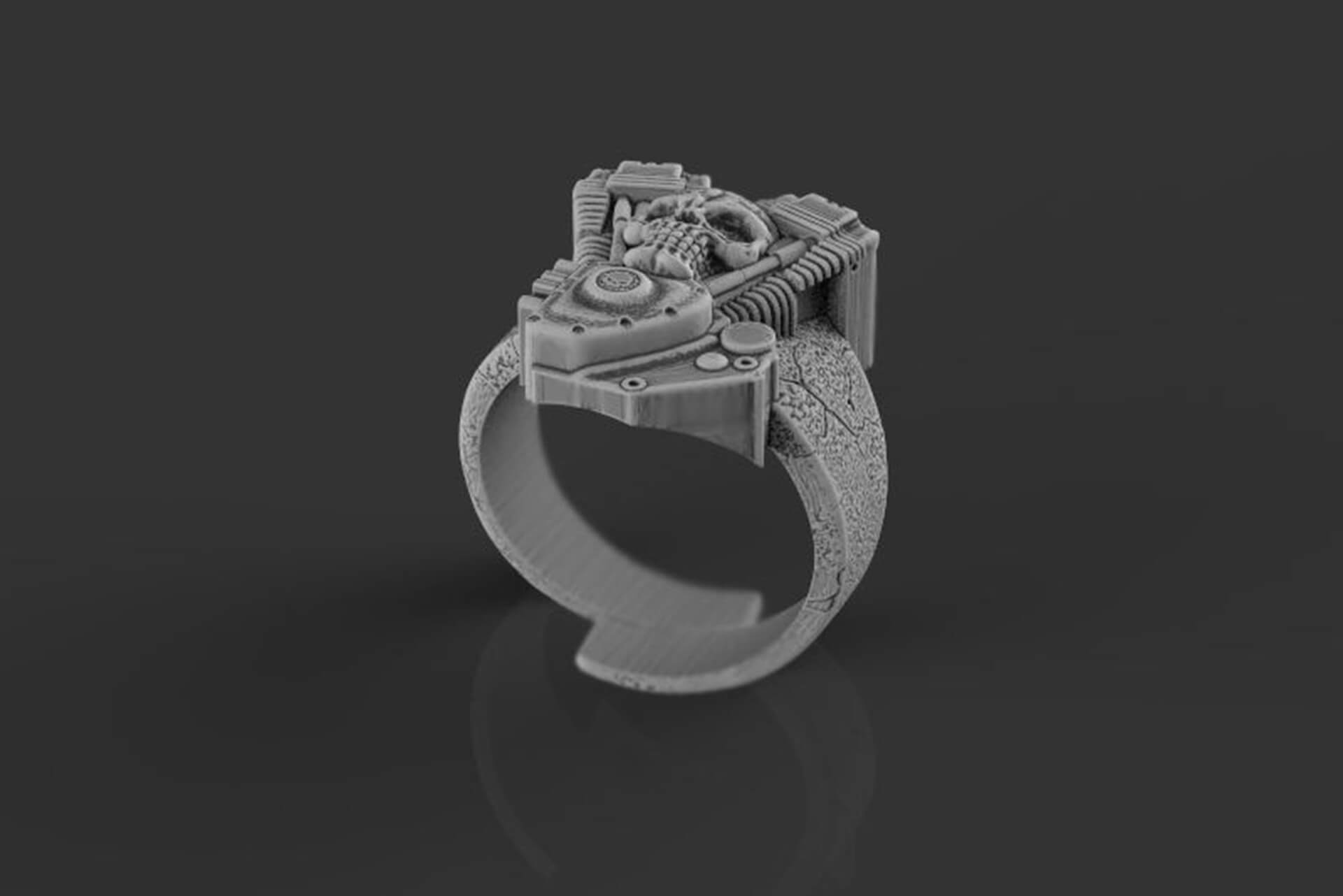 Skull Engine Ring - 3D Model by Kseny_3design