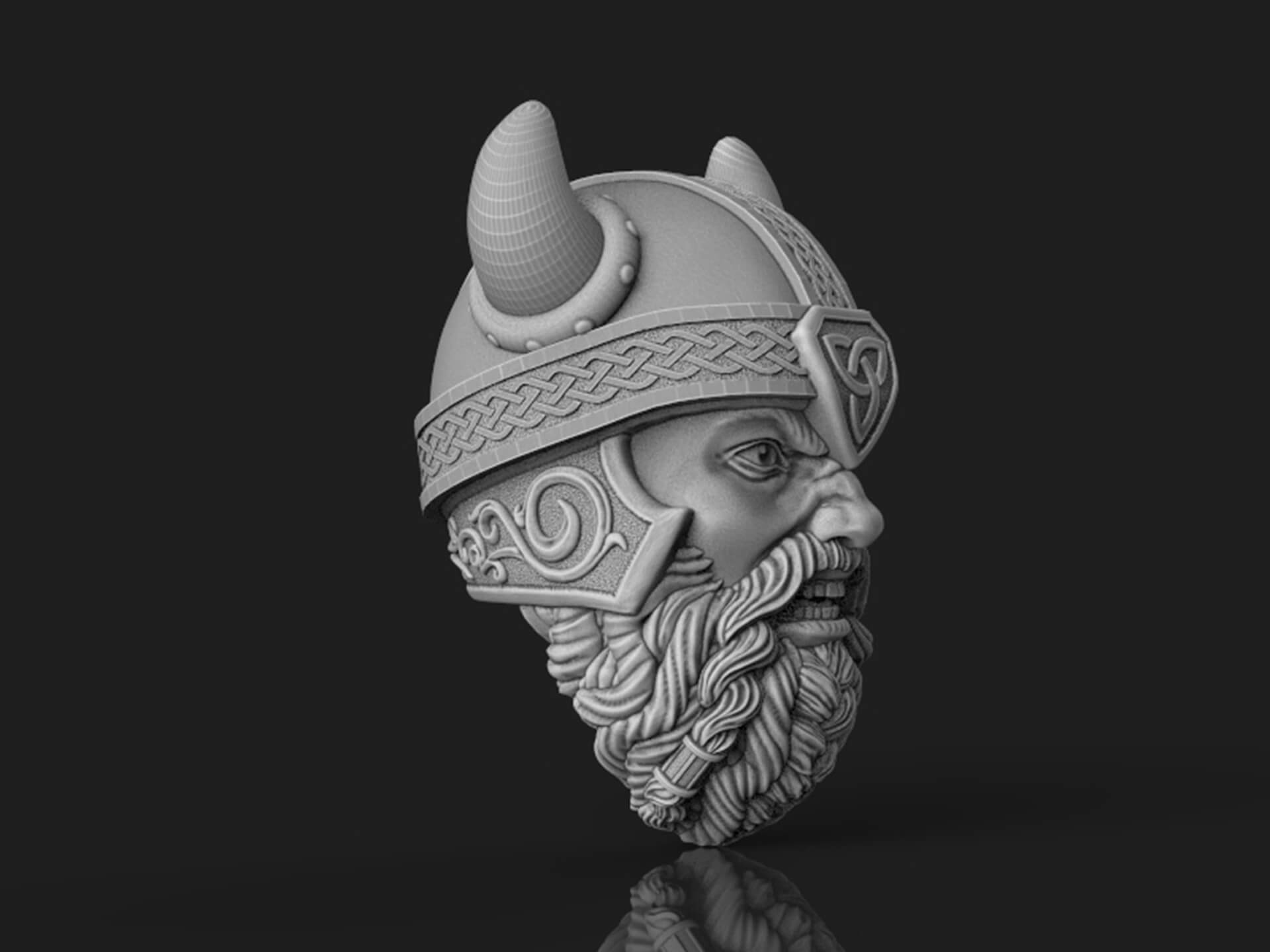 Viking Head - 3D Model by Kseny_3design
