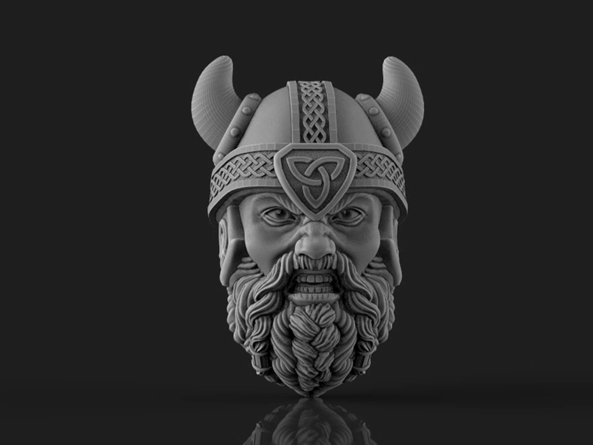 Viking Head - 3D Model by Kseny_3design