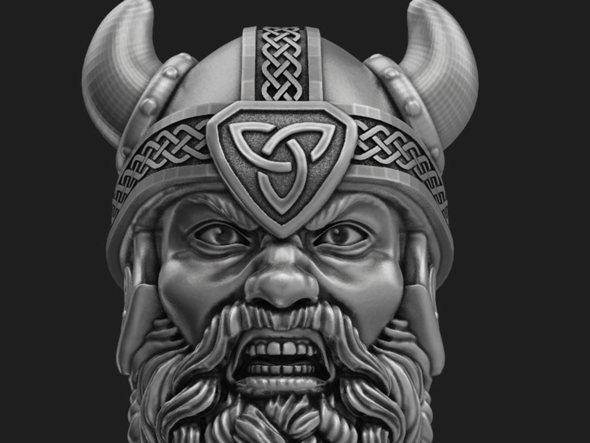 Viking Head - 3D Model by Kseny_3design