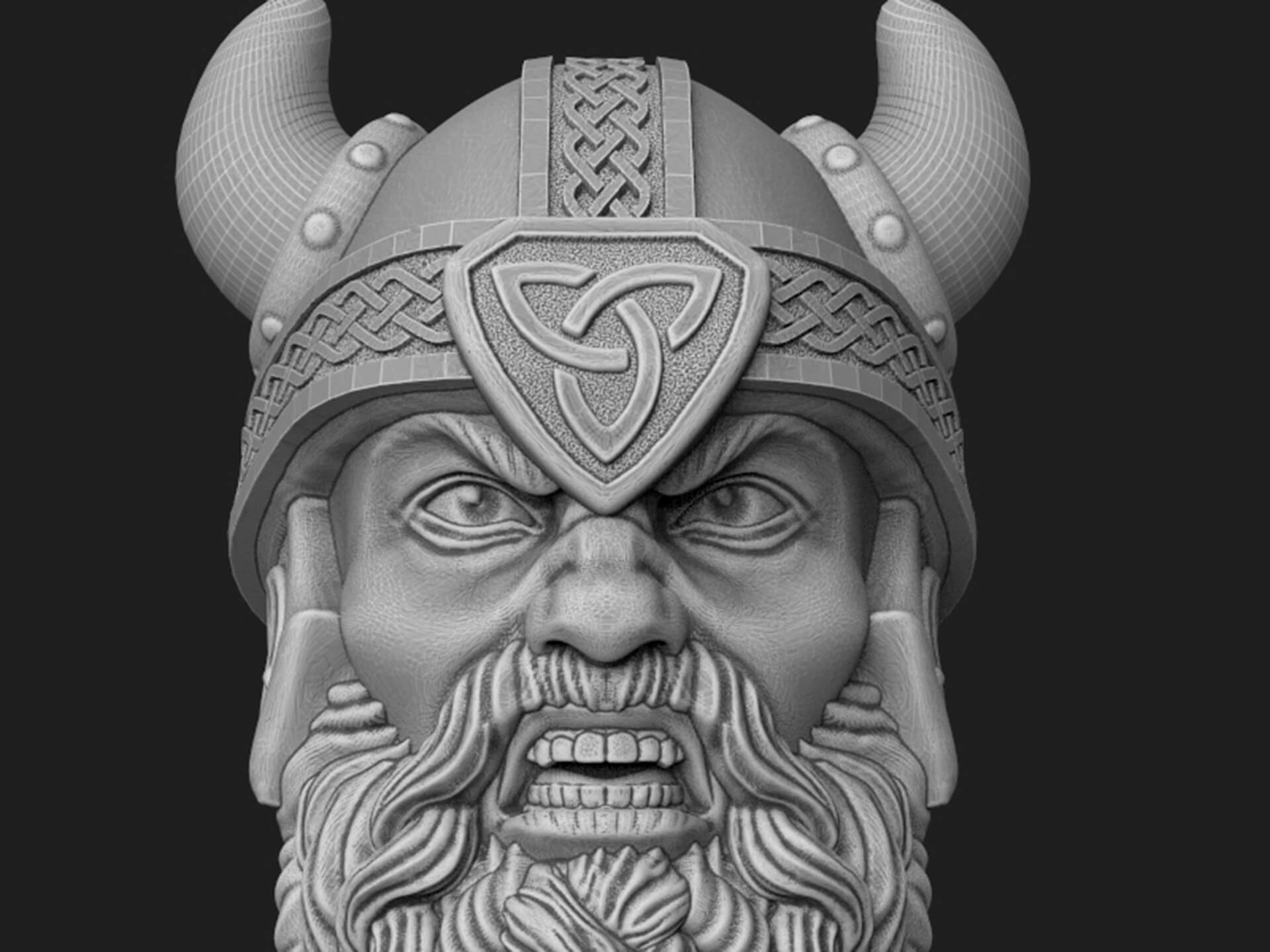Viking Head - 3D Model by Kseny_3design