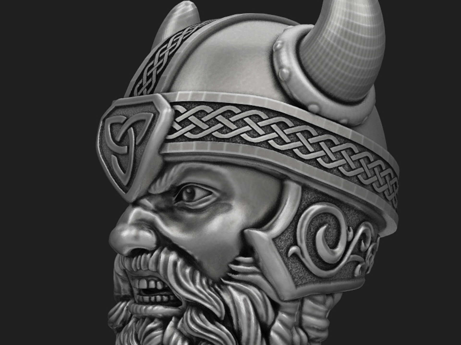 Viking Head - 3D Model by Kseny_3design
