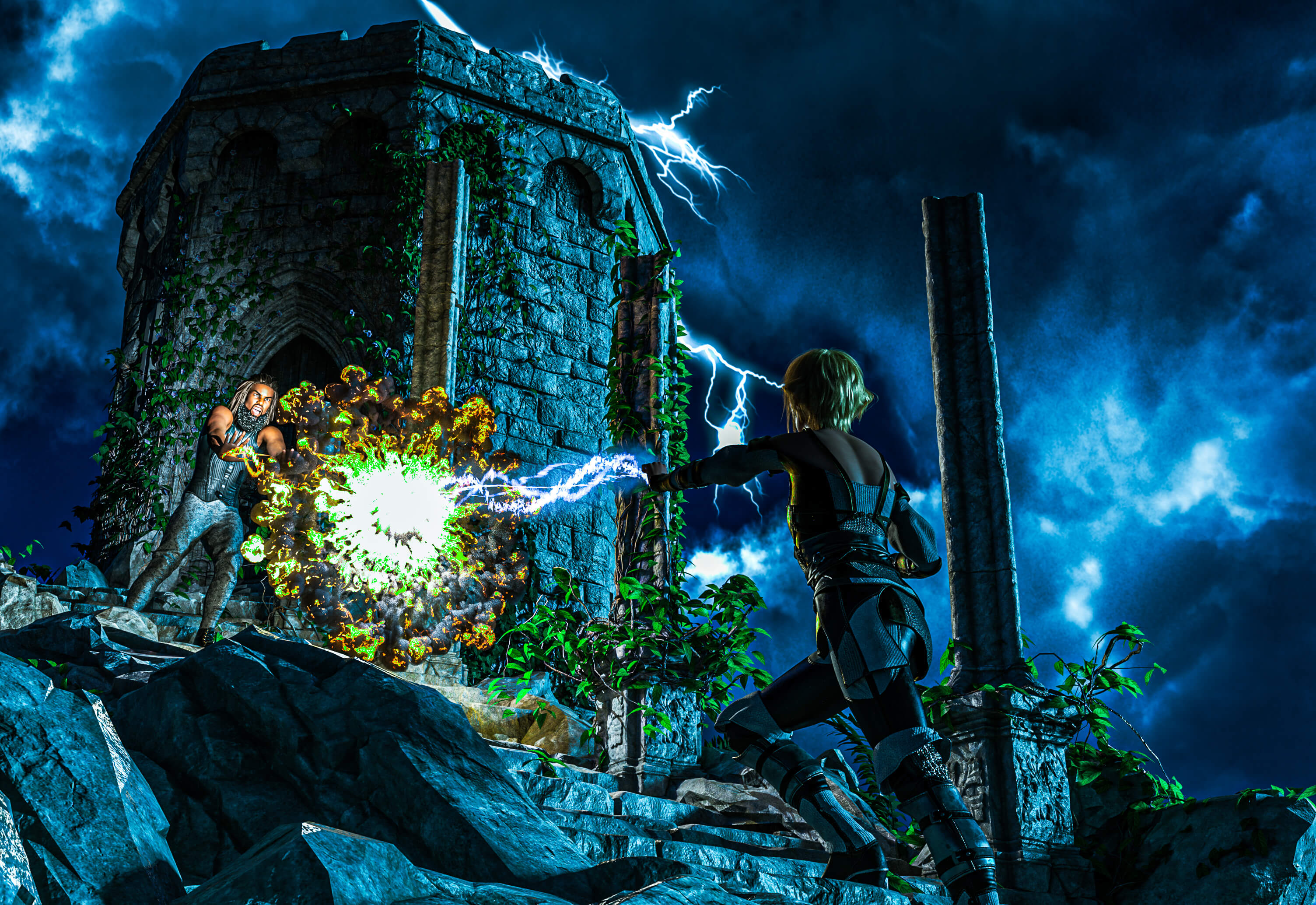 Magic Battle 3D Render, Digital Art by kssam