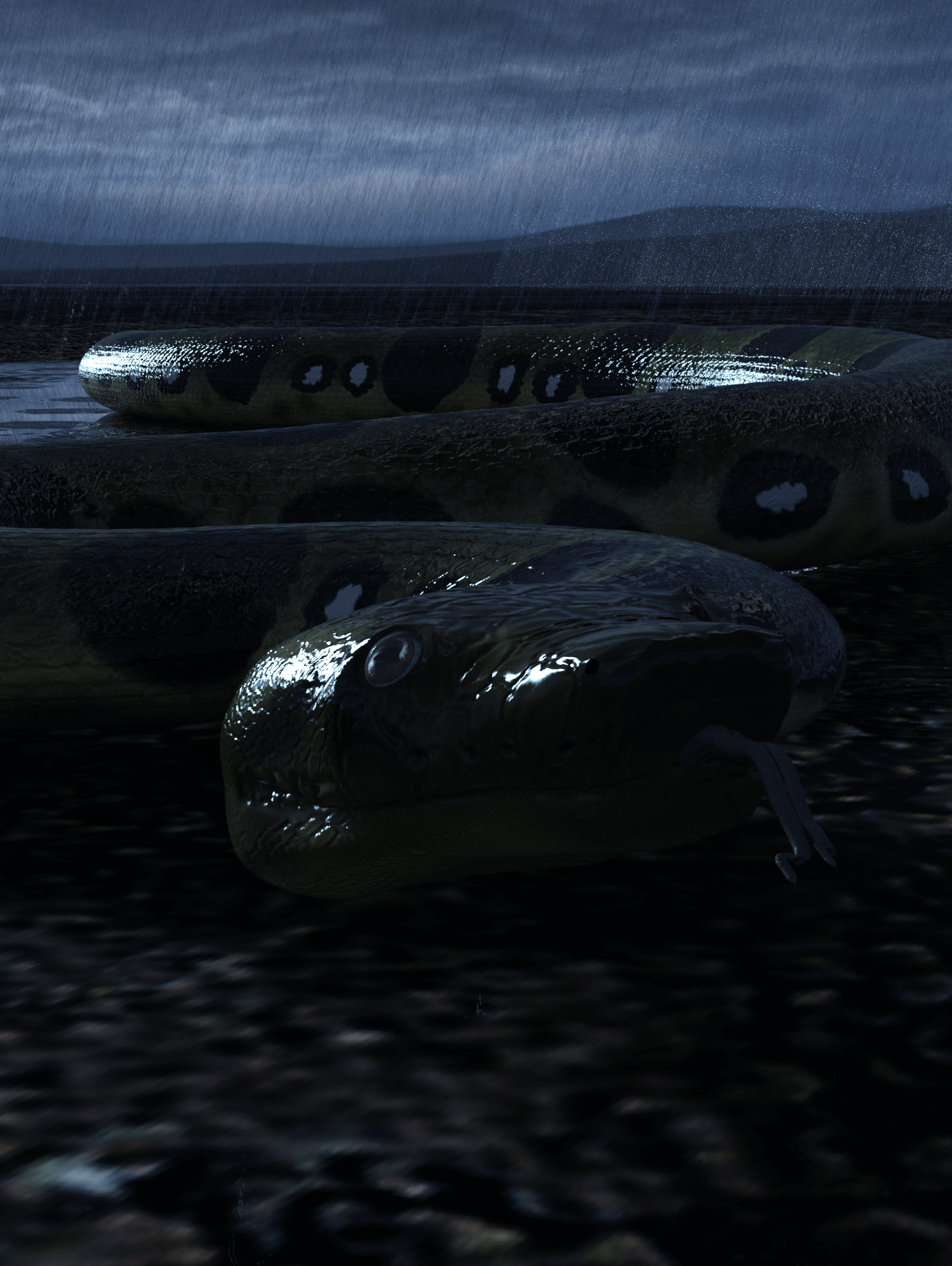 Slither 3D Render, Digital Art by kssam