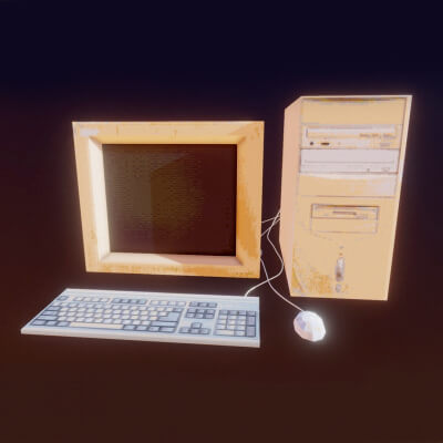 Old Computer (PSX) - 3D Model by Ksuga