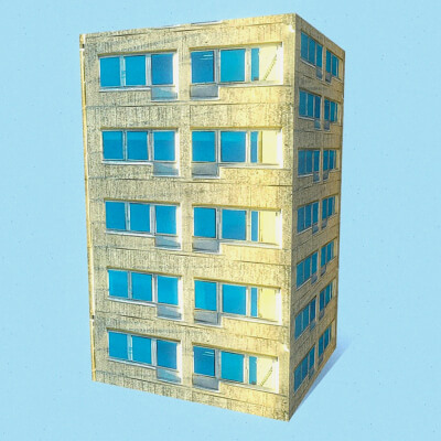 PSX - Yellow Building Free 3D Model by Ksuga