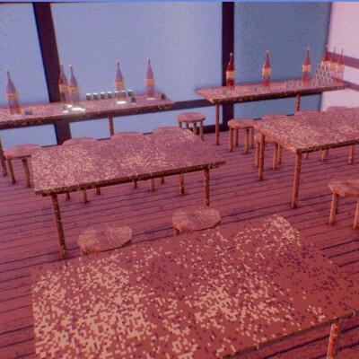 Restaurant Dining Room - 3D Model by Ksuga