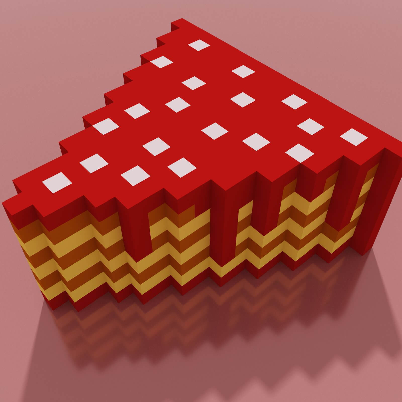Minecraft Cake Pixel Art 3d