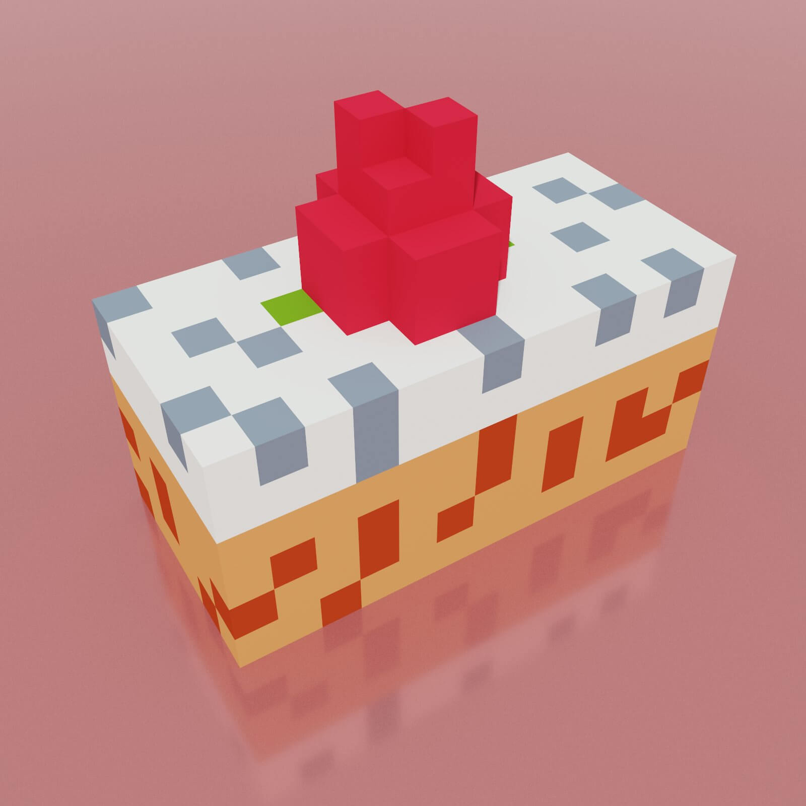 Cake Slice 5 Voxel - 3D Model by Ktkaraj 3D Models