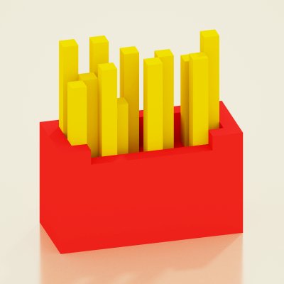 French Fries 1 Voxel - 3D Model by Ktkaraj 3D Models