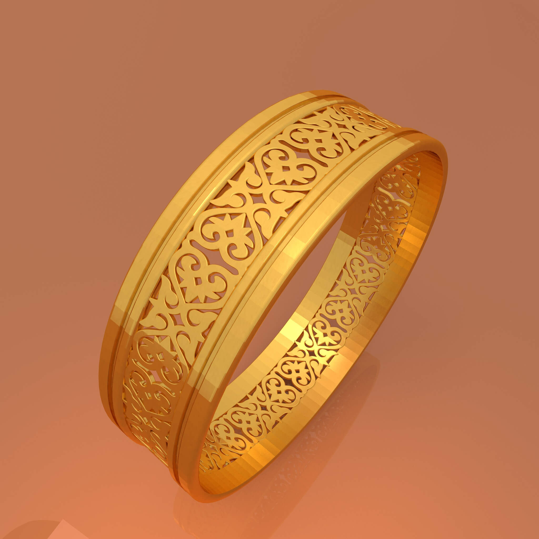 Wedding Gold Ring KTWR02 3D Print Model 3D Render