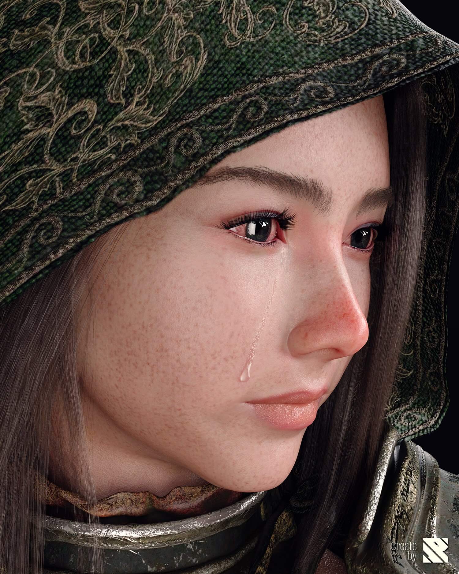 Tear 3D Render, Digital Art by kunic