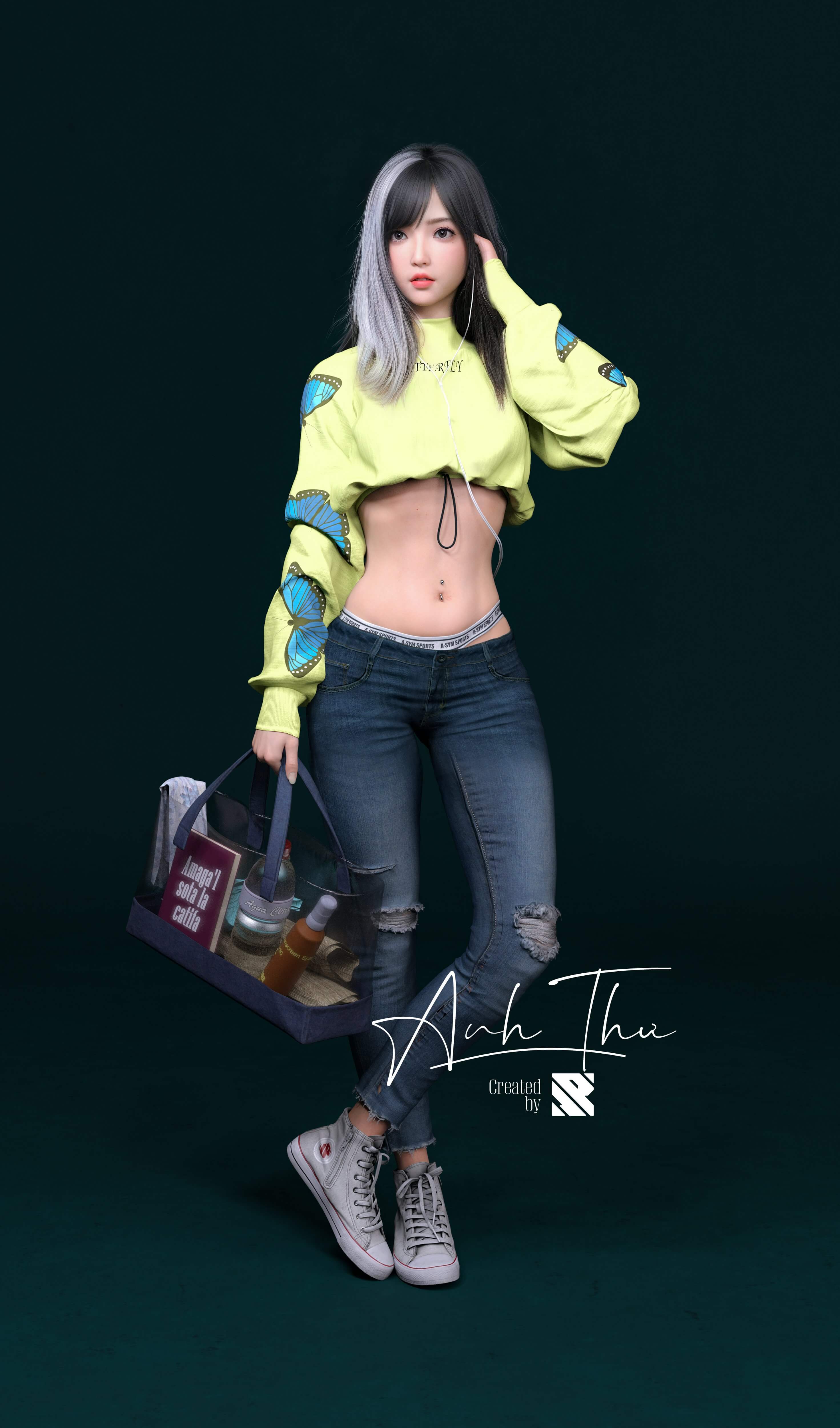 Anh Th model 3D Render, Digital Art by kunic24