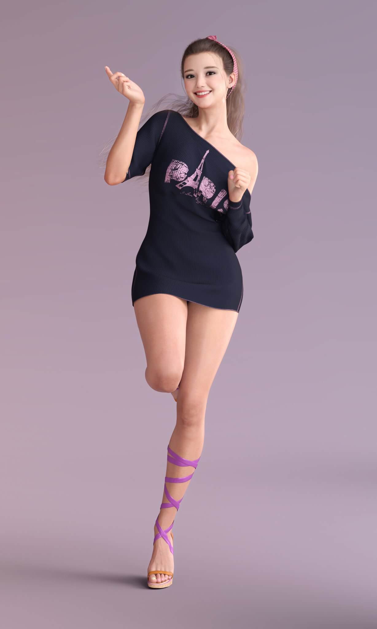 Katie 3d Render Digital Art By Kunic24
